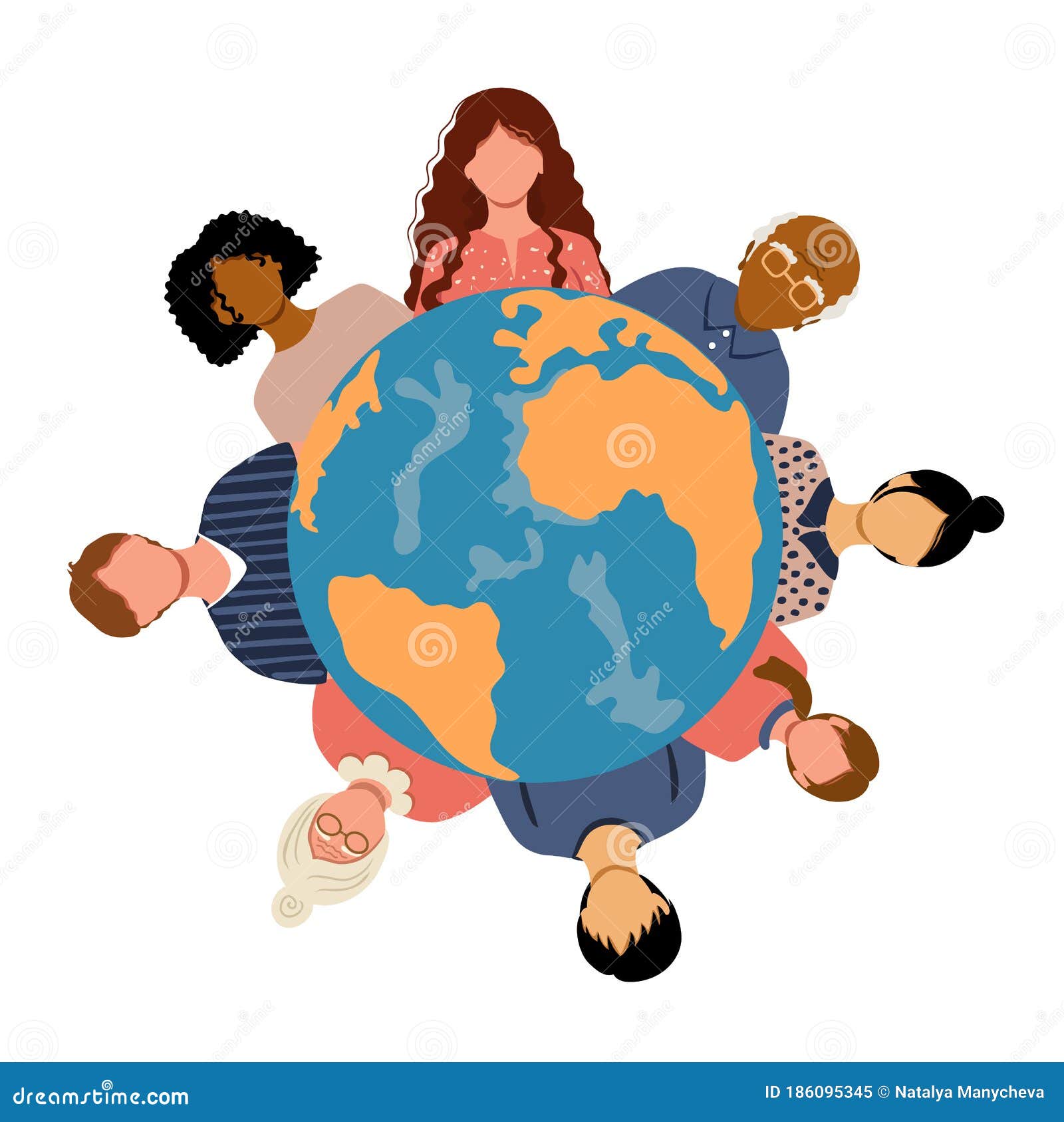 People of Different Nationalities and Ages Located Around the Earth ...