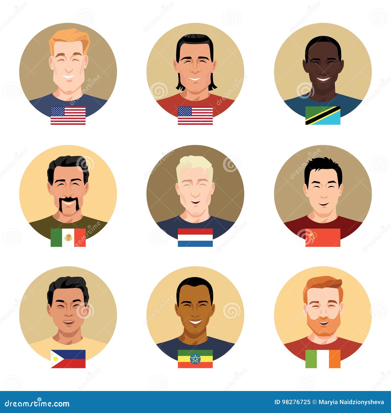 People of Different Nationalities Stock Vector - Illustration of ...