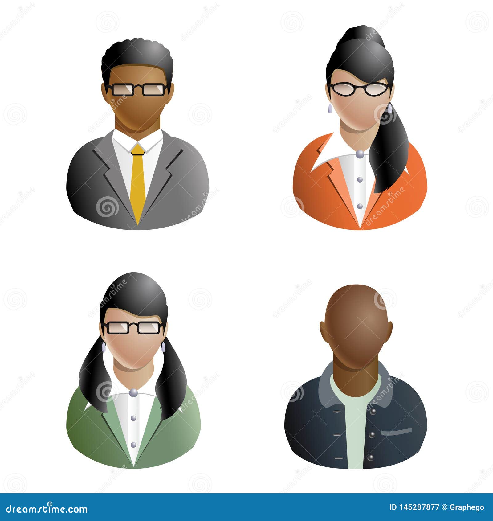 People of Different Nations Simple Avatars Stock Illustration ...