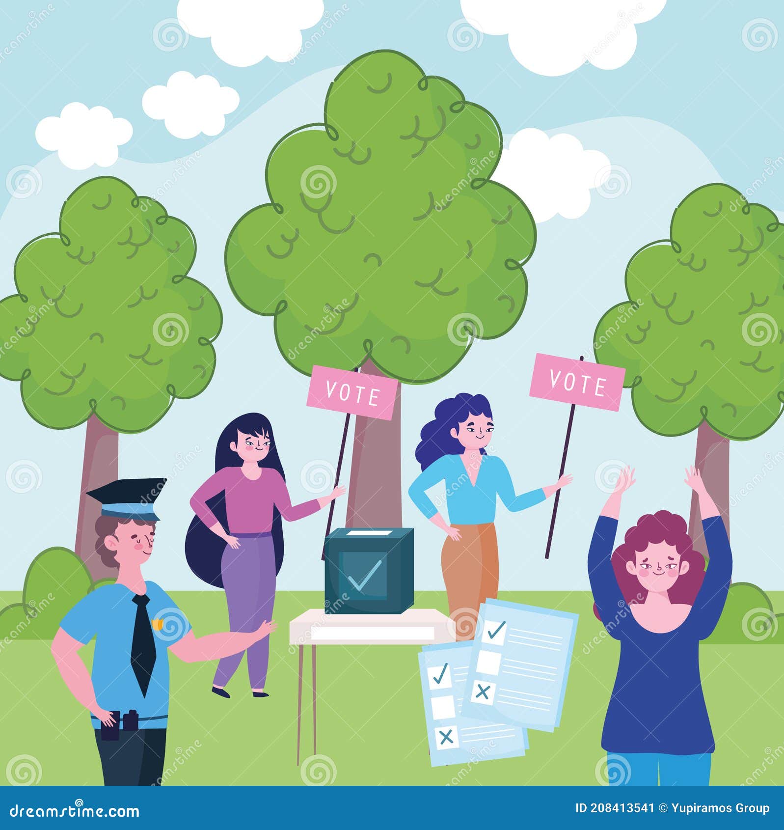 Elections And Voting Process. Exit Poll, Straw Poll, Voting Booth ...