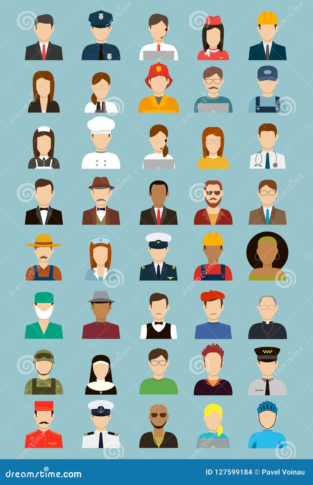 People of Different Occupations. Professions Icons Set. Flat Design ...