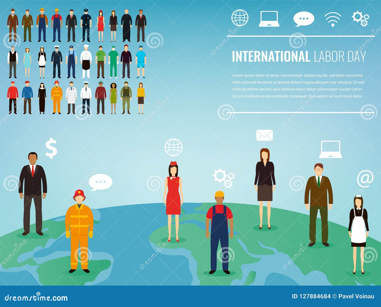 People of Different Occupations. Professions Set with Infographic ...