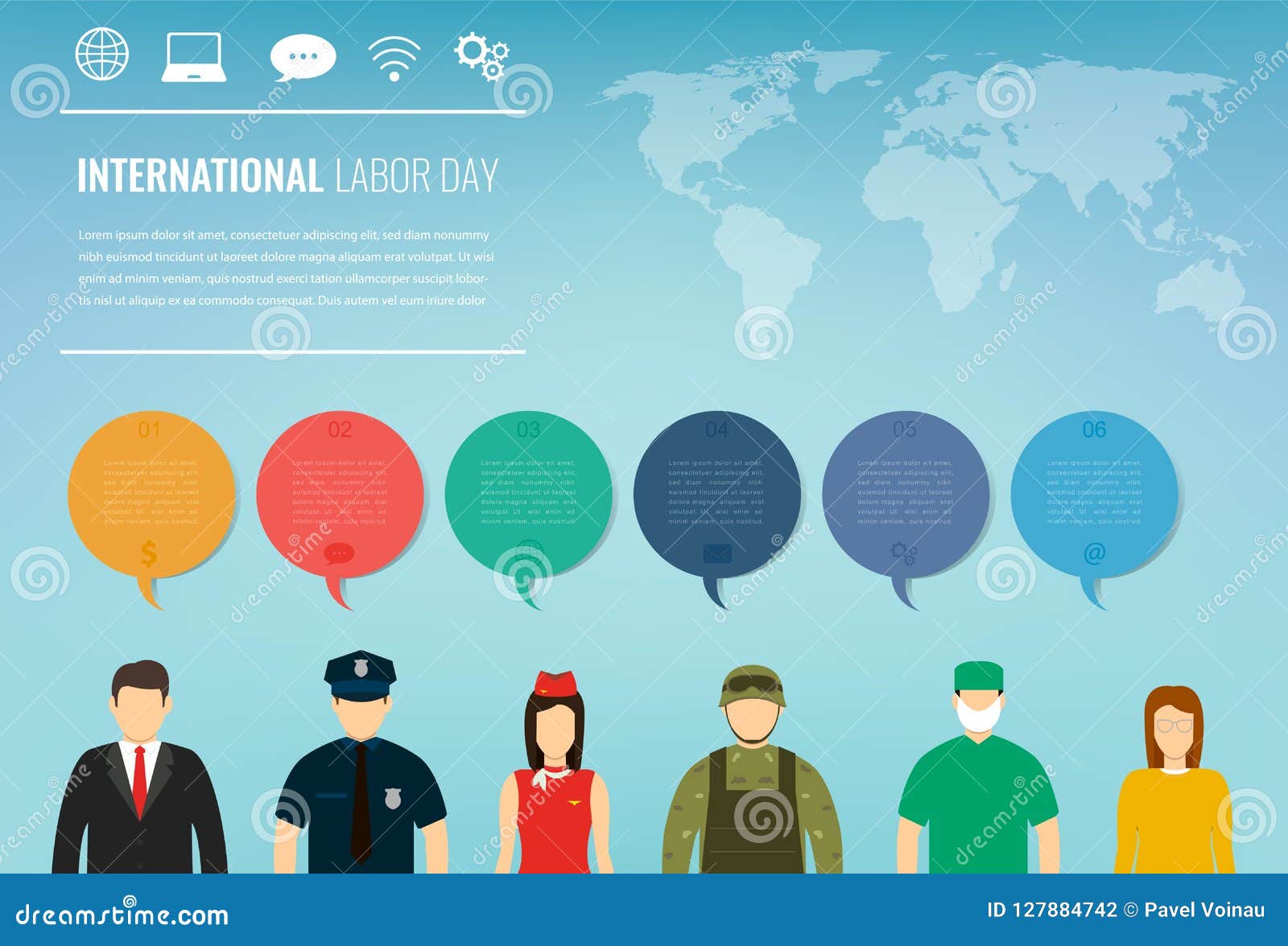 People of Different Occupations. Professions Set with Infographic ...