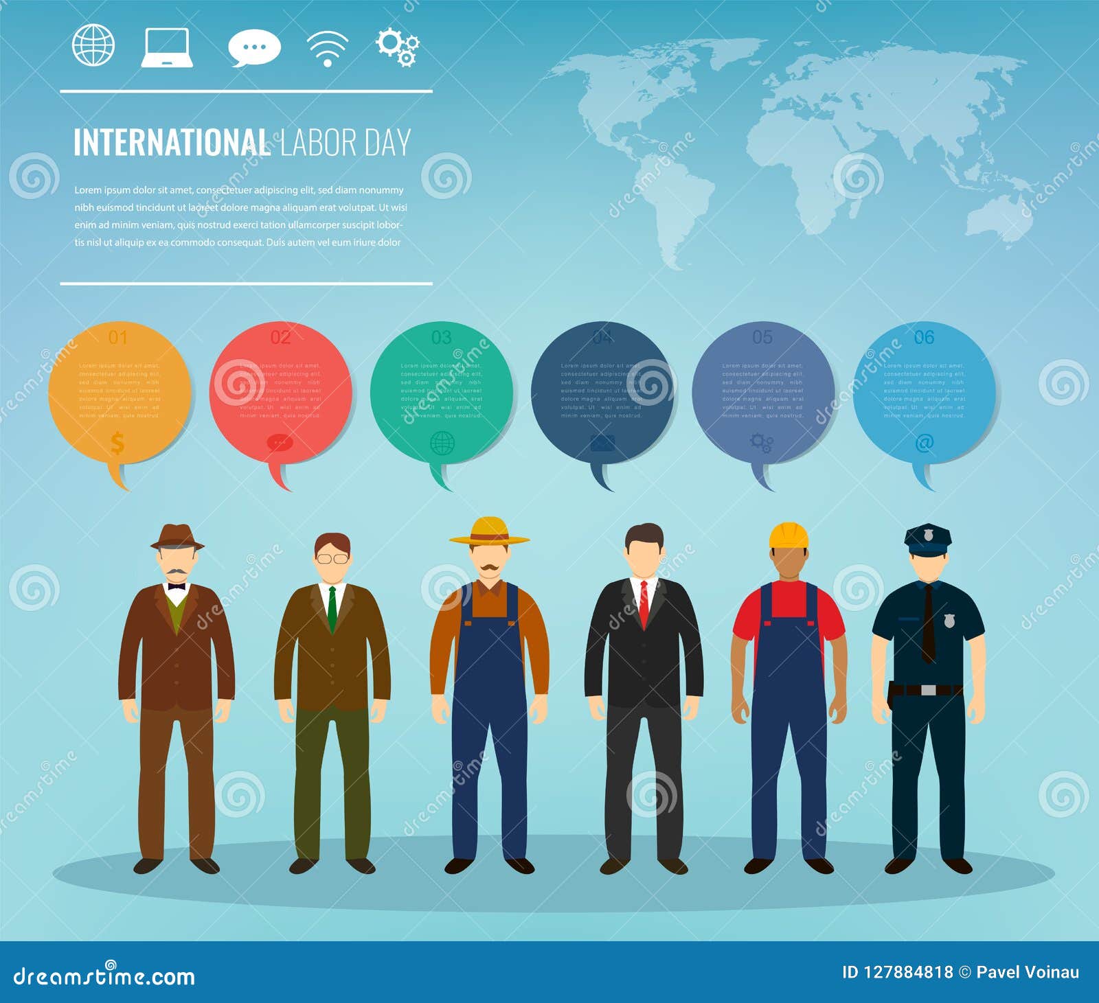 People of Different Occupations. Professions Set with Infographic ...