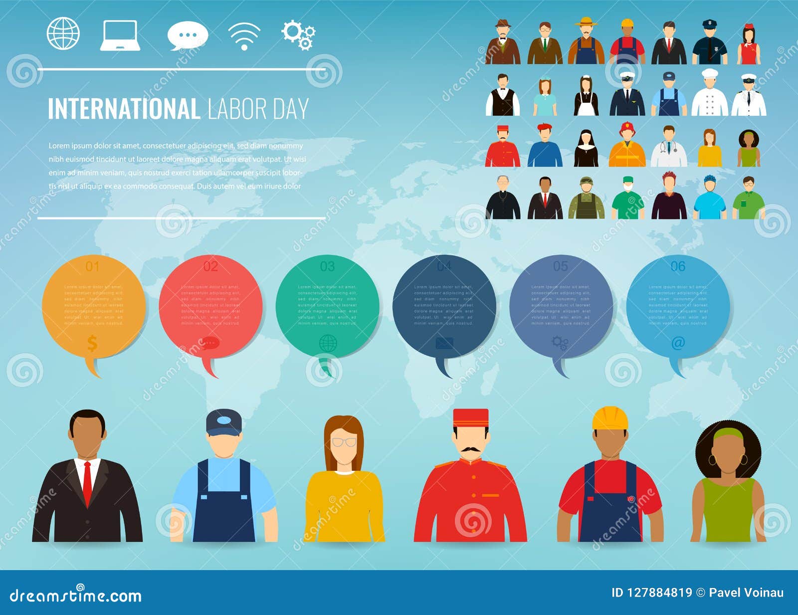 People of Different Occupations. Professions Set with Infographic ...