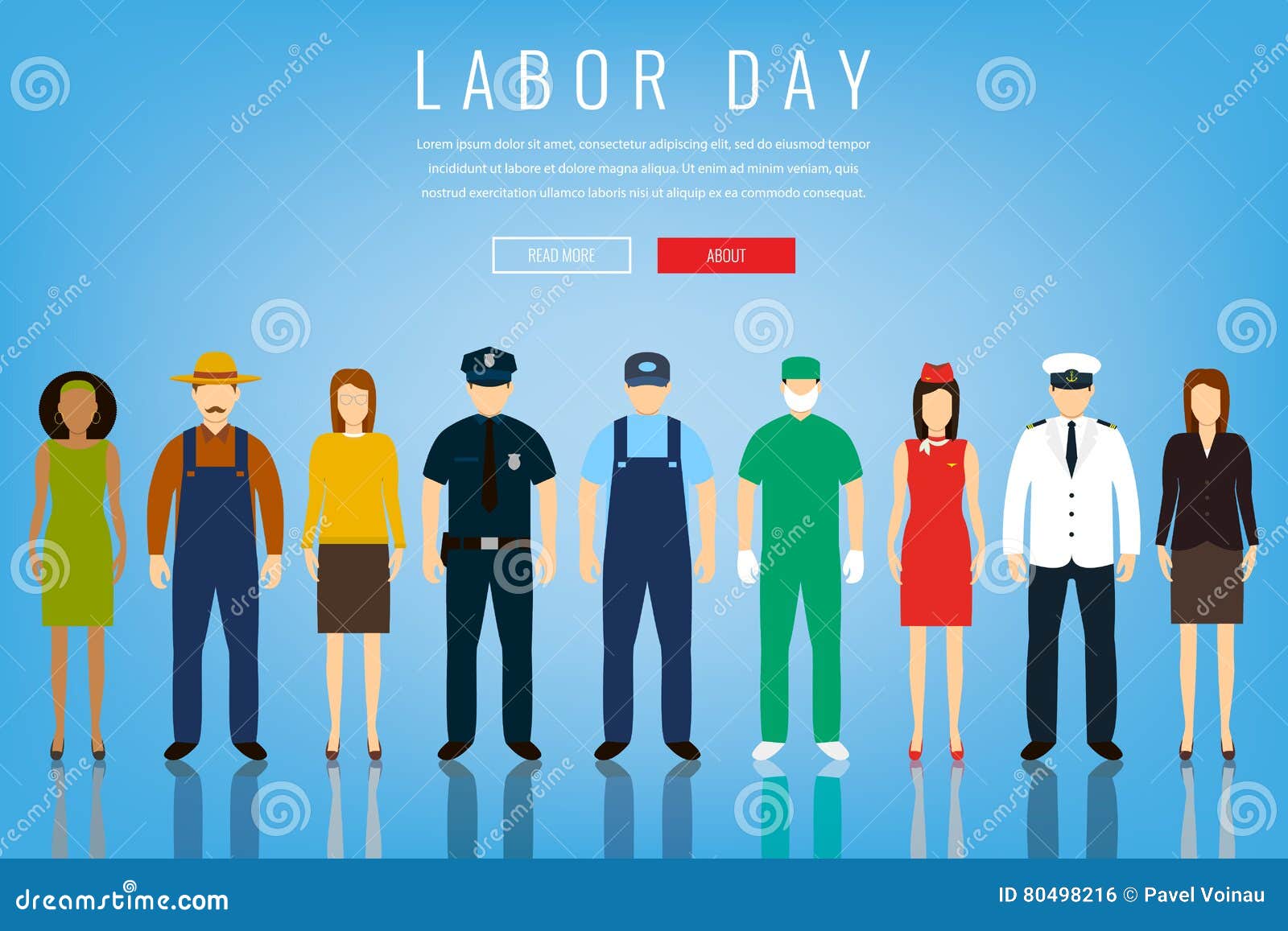 People of Different Occupations. Professions Set. International Labor ...