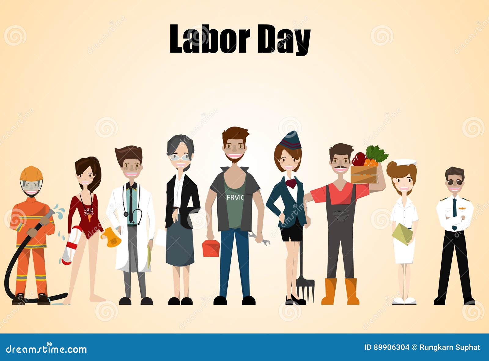 People of Different Occupations. Professions Set. International Labor ...