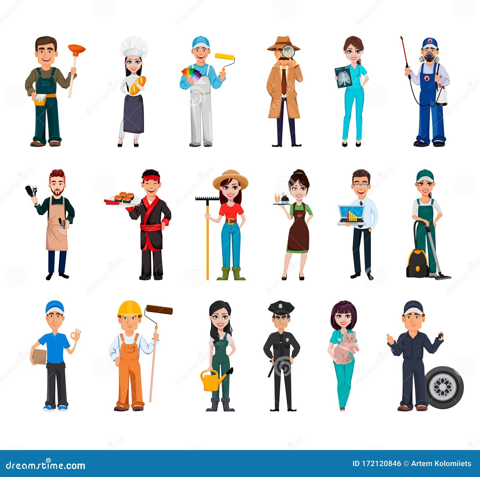 Set of 18 Professions. People of Different Occupations Stock Vector ... Set of 18 Professions. People of Different Occupations Stock Vector ...