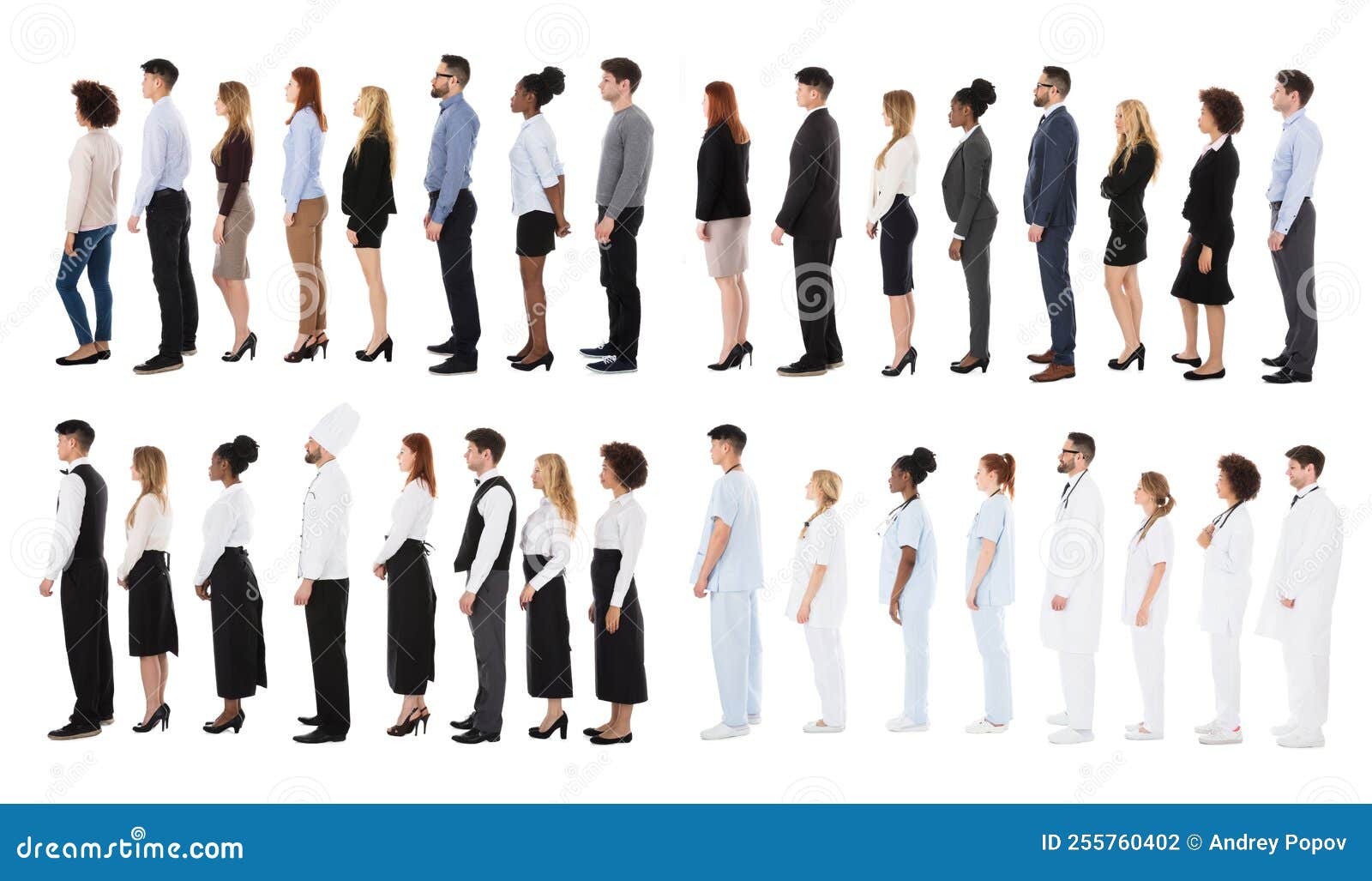 People from Different Profession in Queue Stock Photo - Image of ...