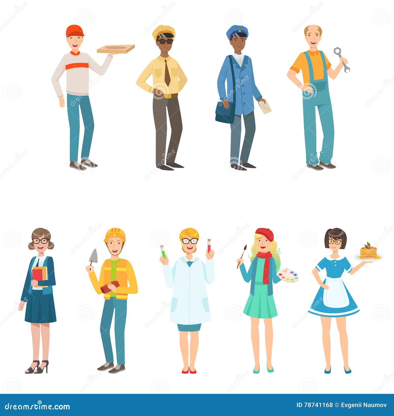 People with Different Professions in Classic Outfits Collection. Stock ...