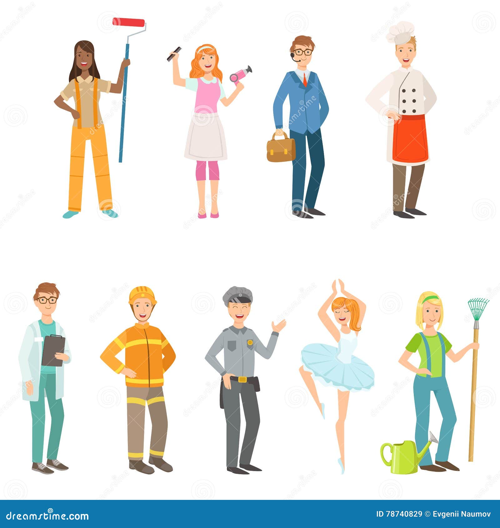 People with Different Professions in Classic Outfits Set Stock Vector ...