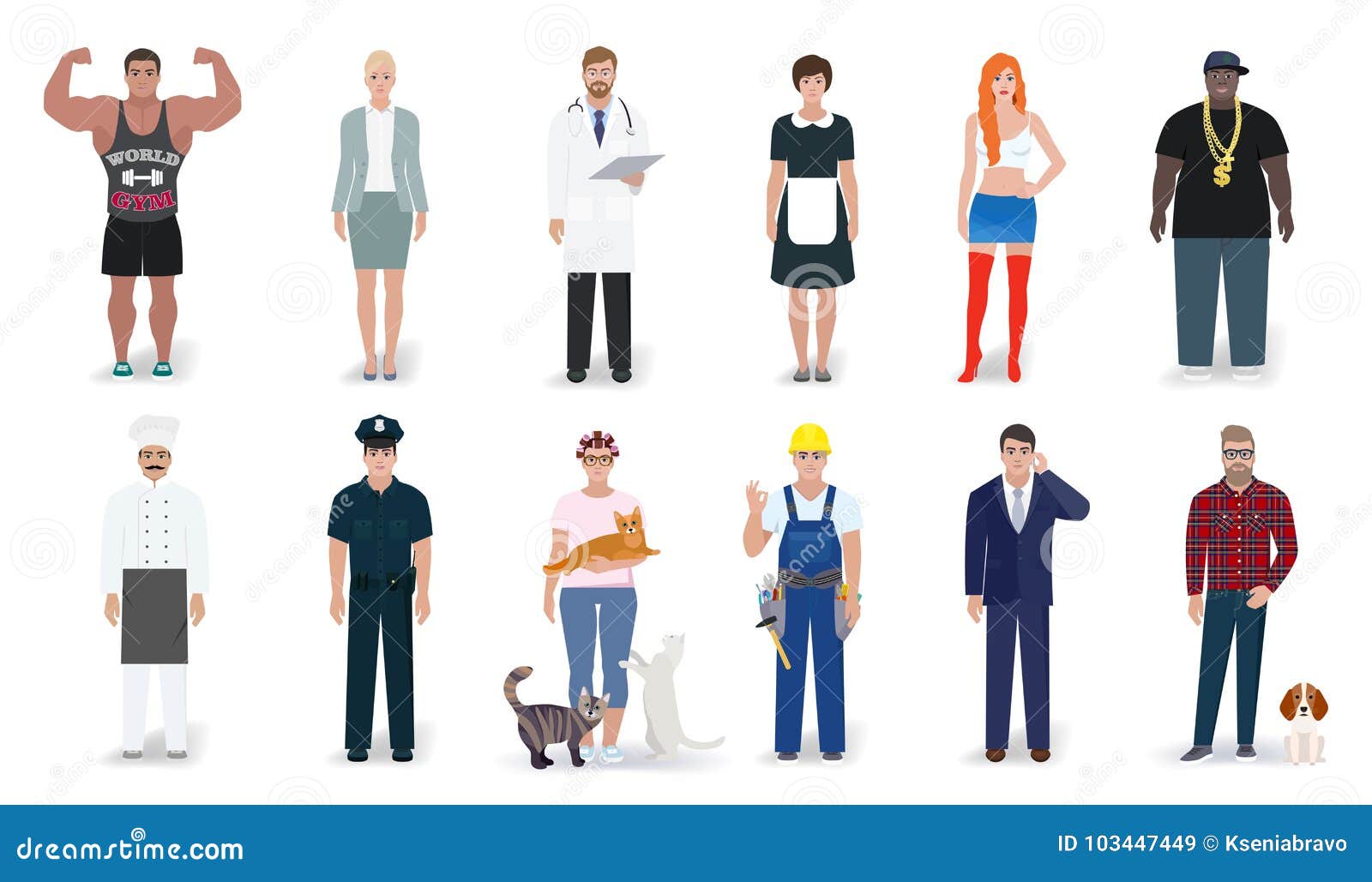 People of Different Professions, Vector Illustration Stock Vector ...