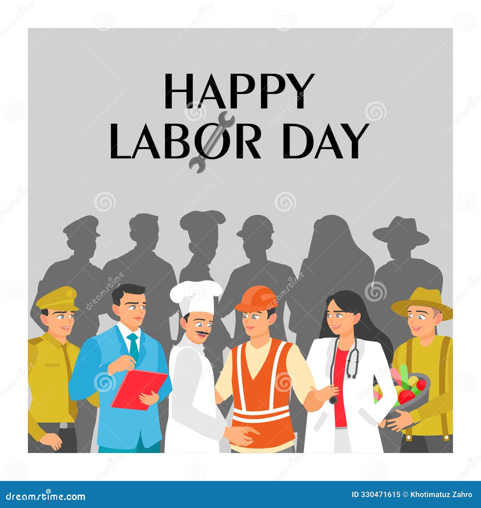 People from Different Professions Gather Together. Celebrating Labor ...