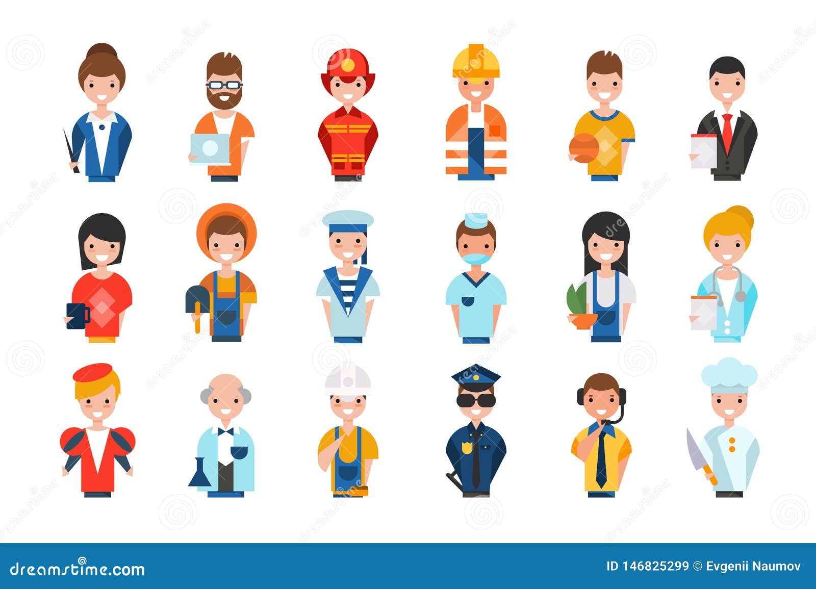 People of Different Professions Set, Working People Avatars, Teacher ...