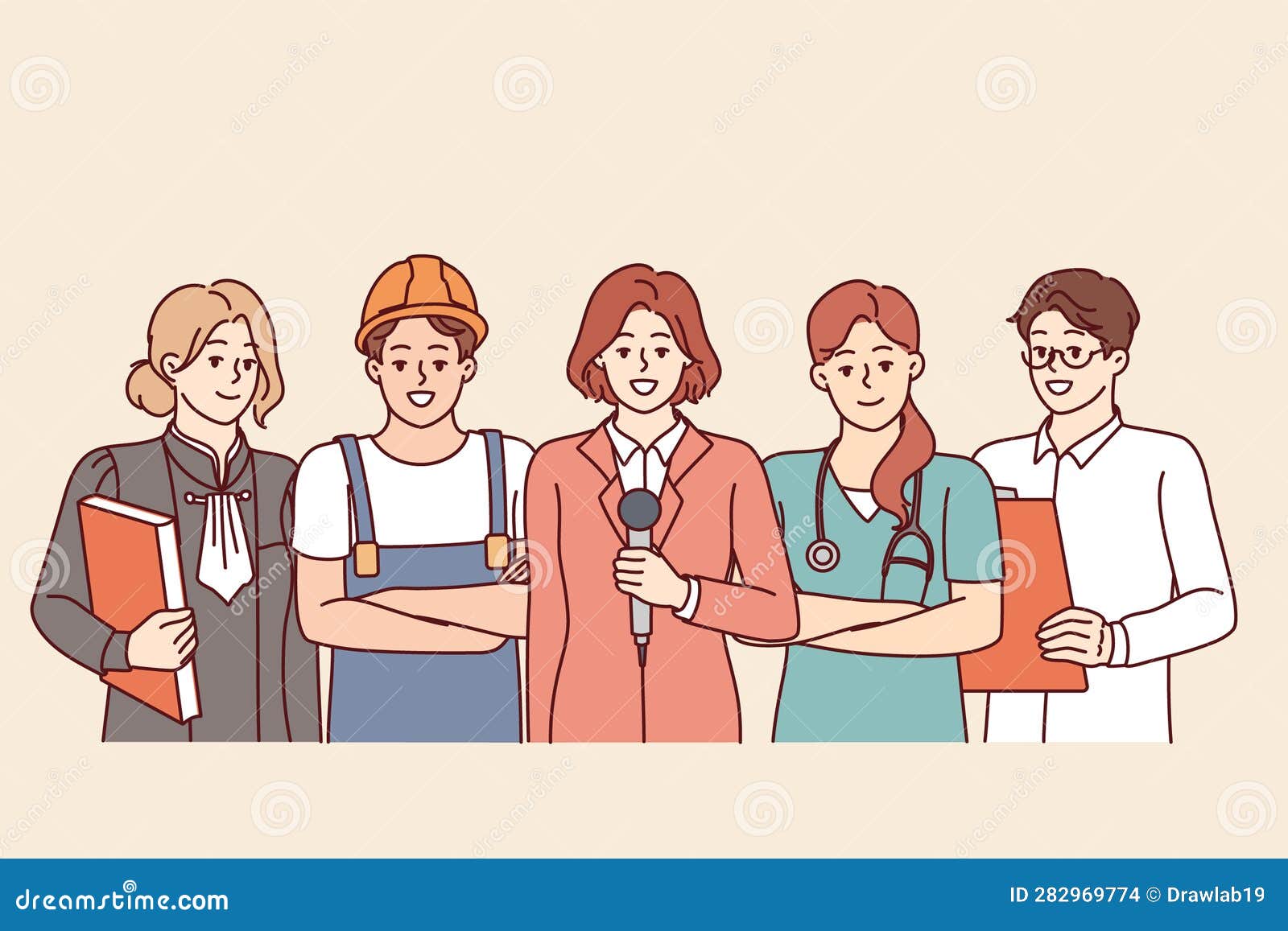 People Diverse Professions are Smiling Standing in Service Uniforms and ...