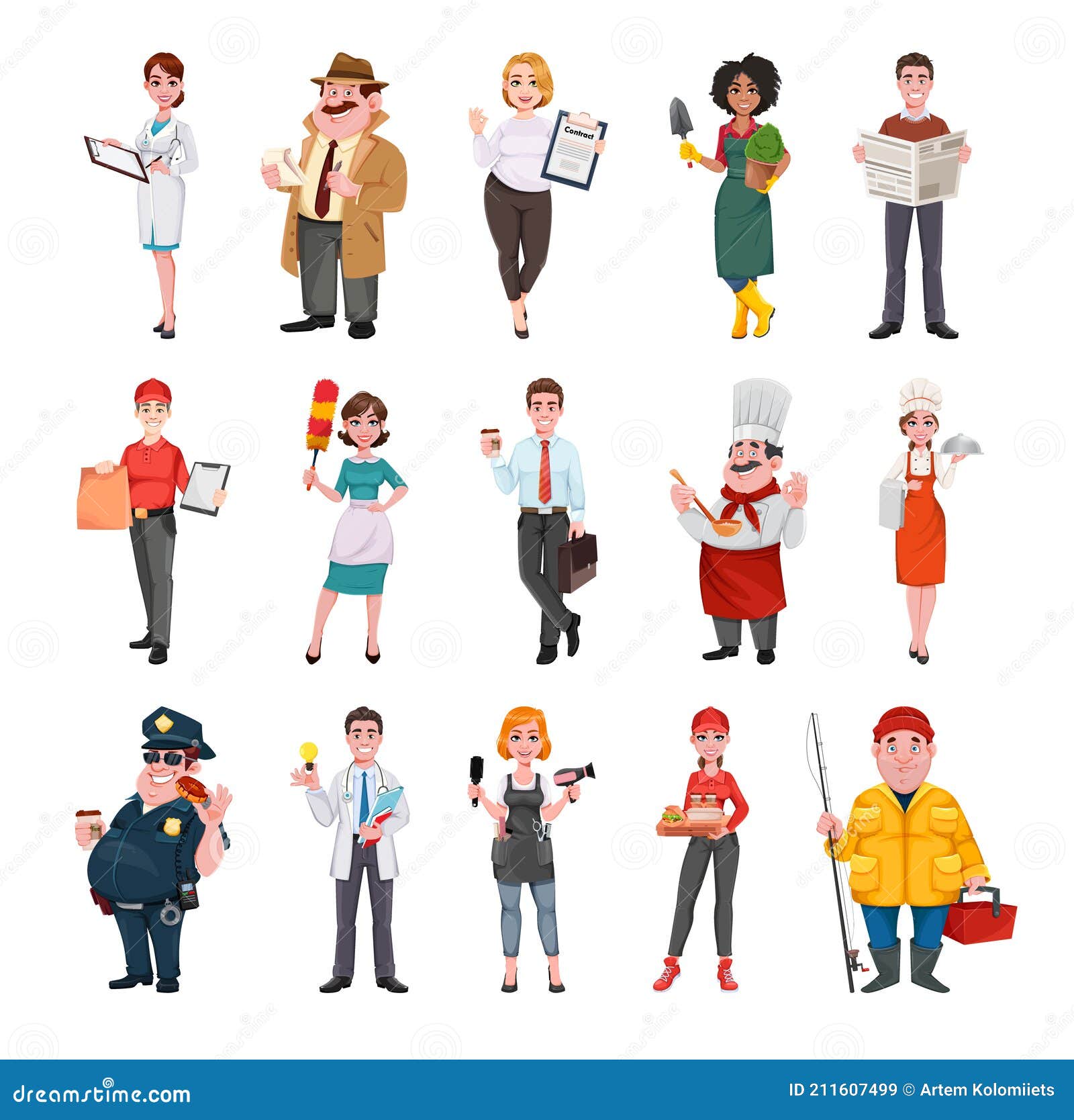 People of Different Professions Stock Vector - Illustration of handsome ...