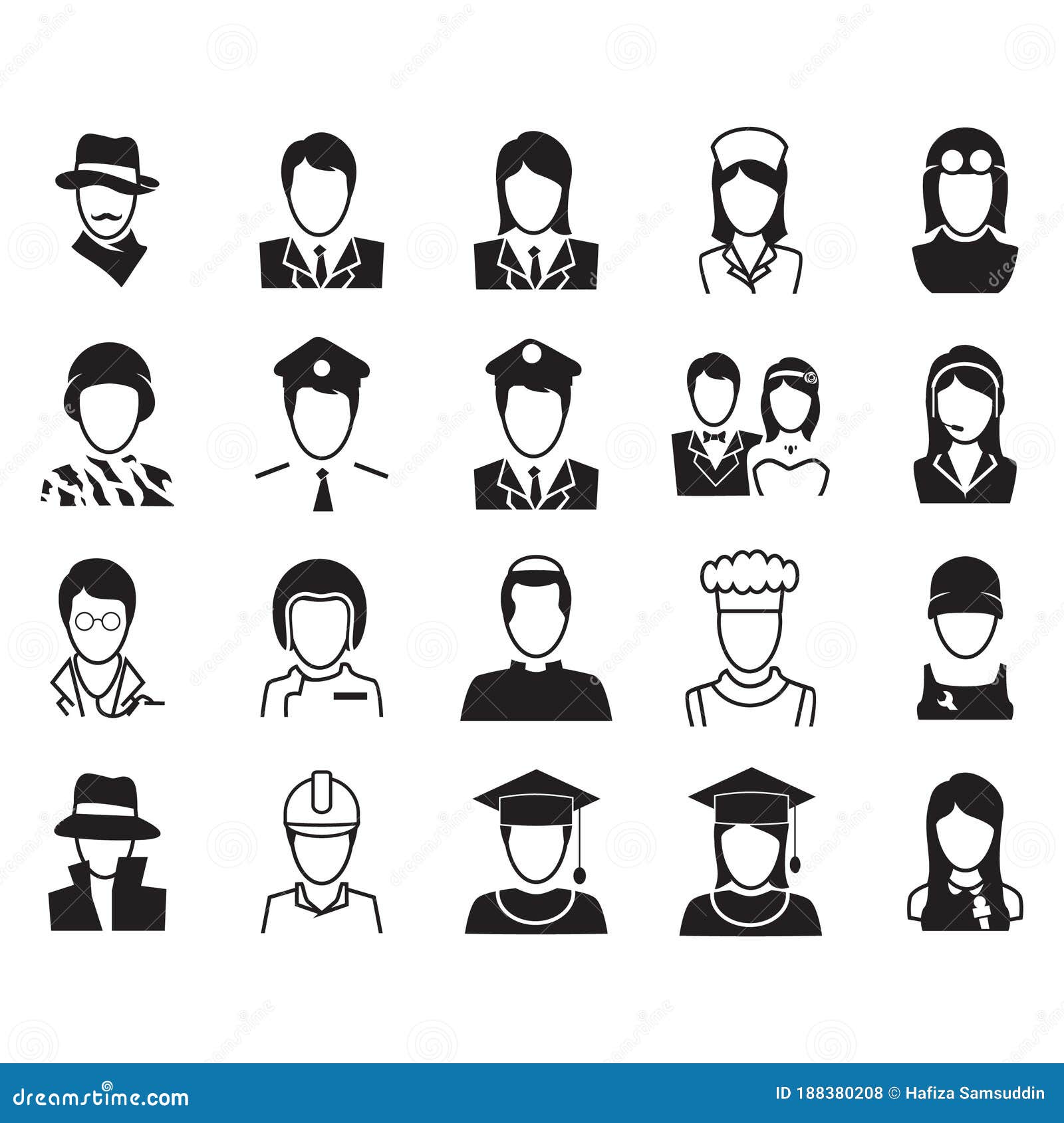 People with Different Professions. Vector Illustration Decorative ...