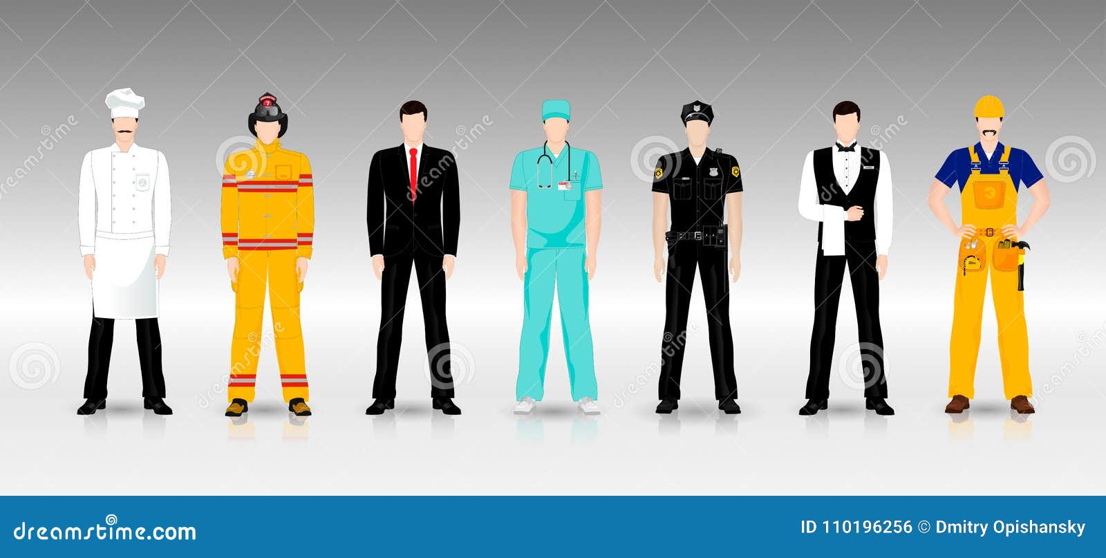 People of Different Professions in Working Clothes Stock Vector ...