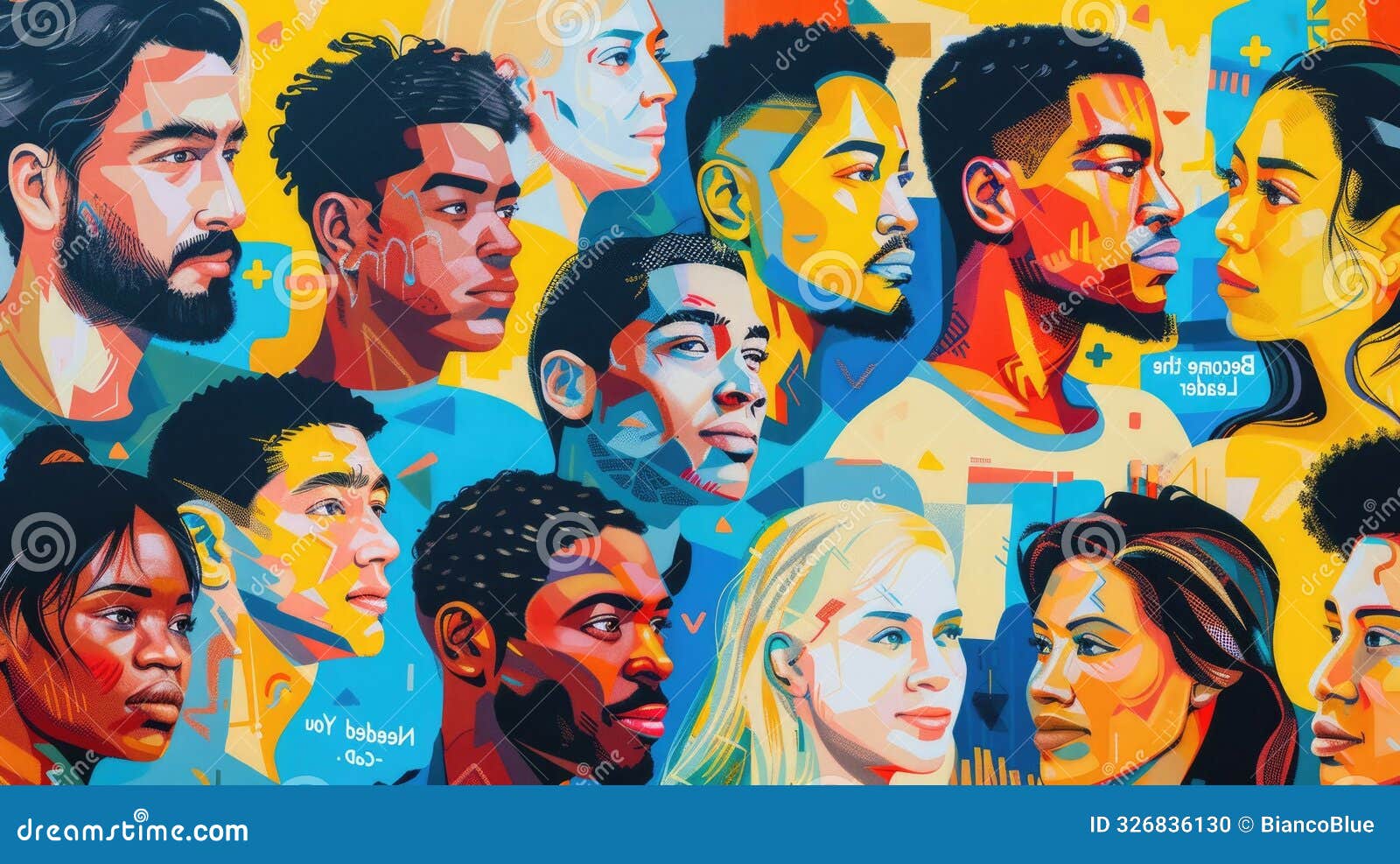 People of Different Races and Ethnicities are Shown in a Colorful Mural ...