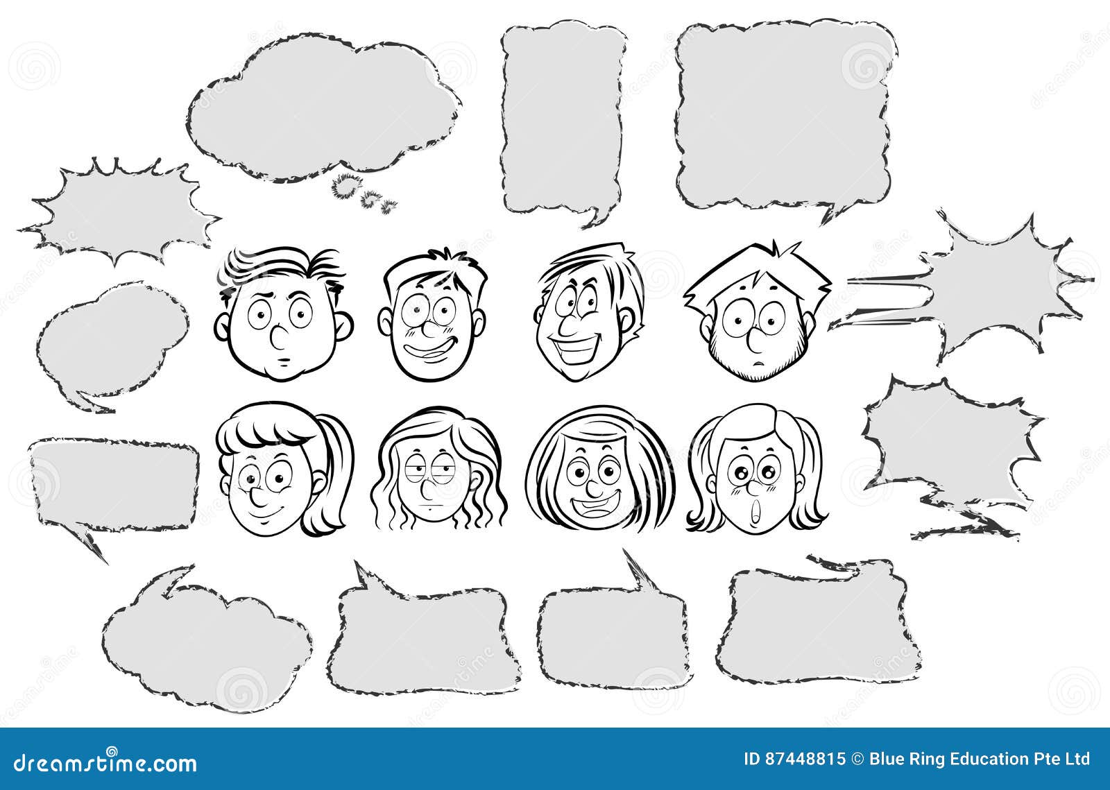 People and Different Speech Bubble Templates Stock Vector ...