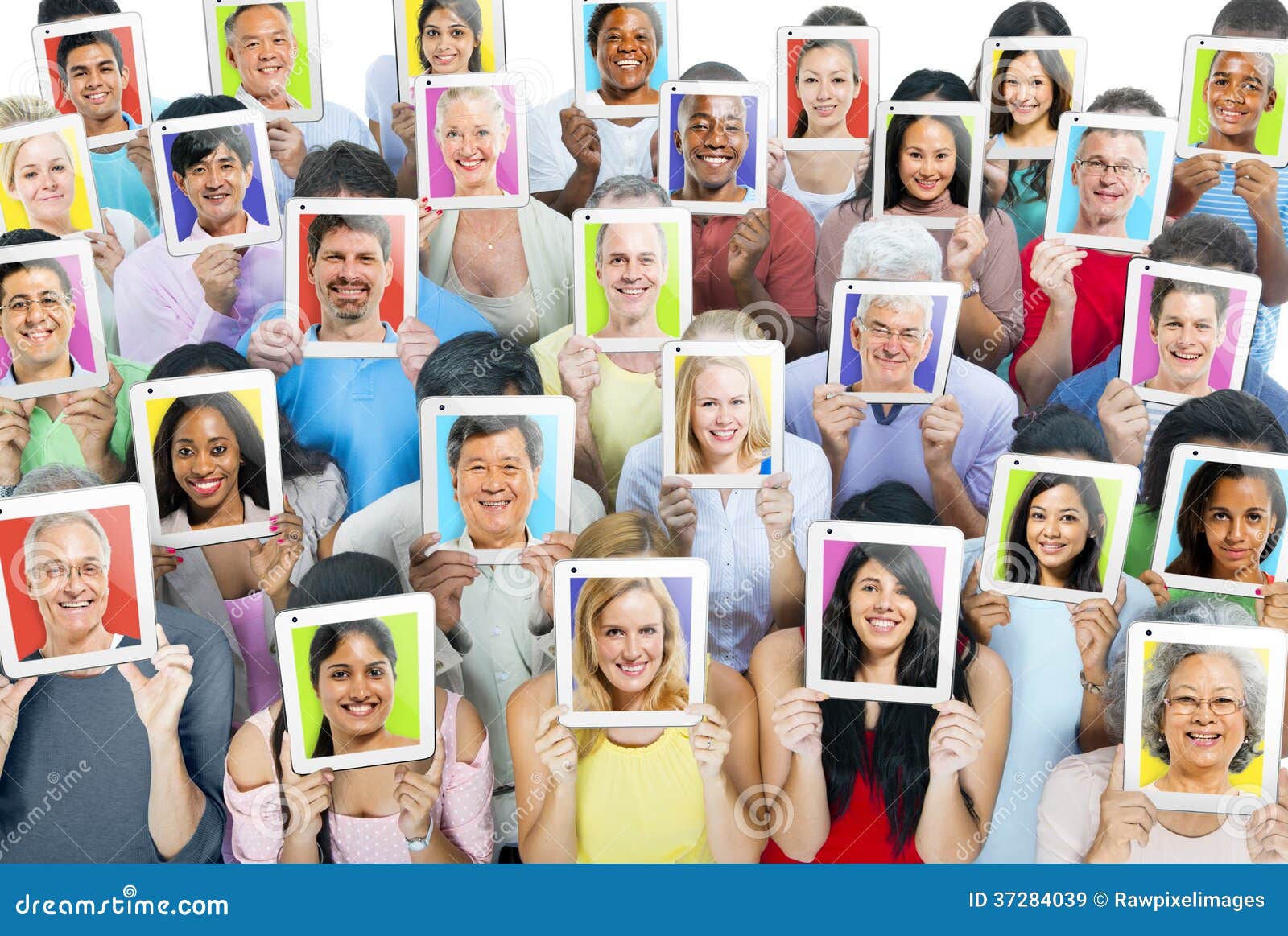 People with Digital Tablets Stock Image - Image of information, media ...