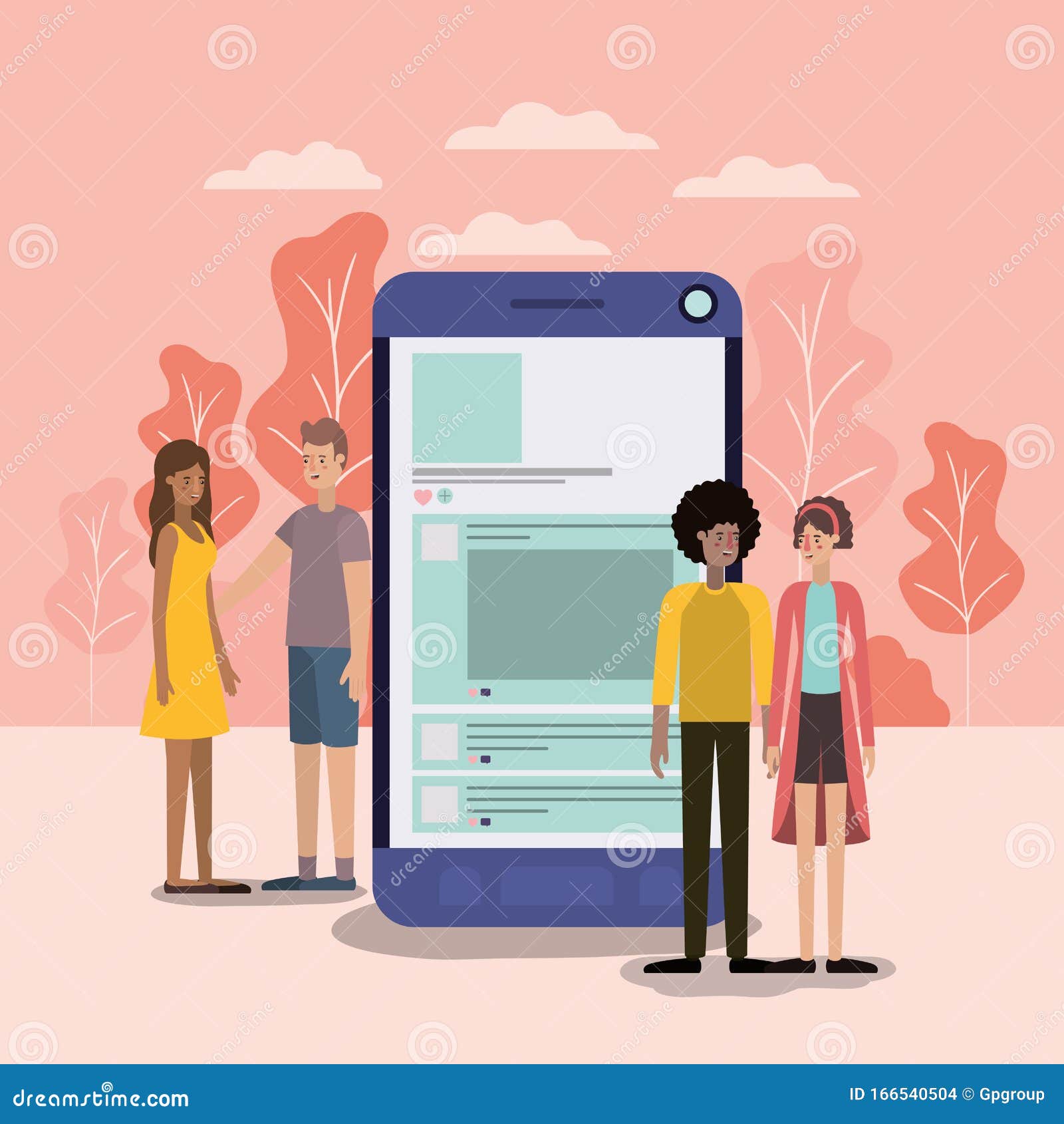 People and Digital Technology Vector Design Stock Vector - Illustration ...