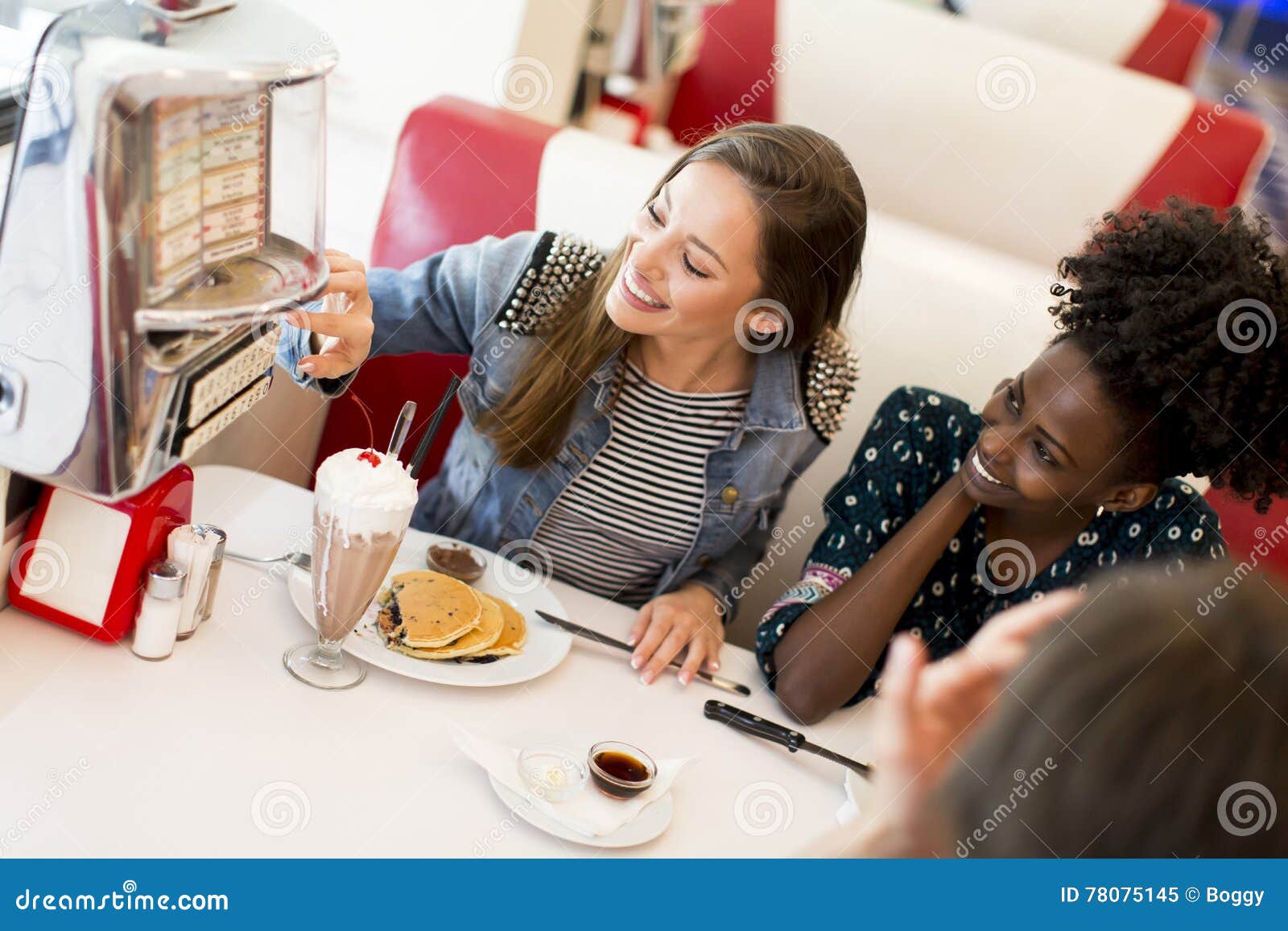 People in diner stock image. Image of burger, restaurant - 78075145