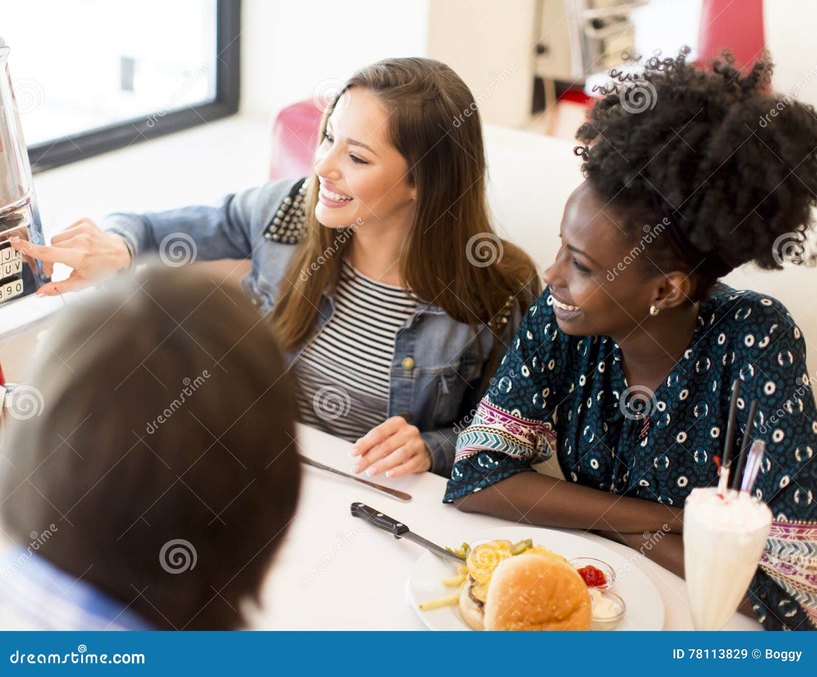People in diner stock image. Image of fast, inside, indoor - 78113829