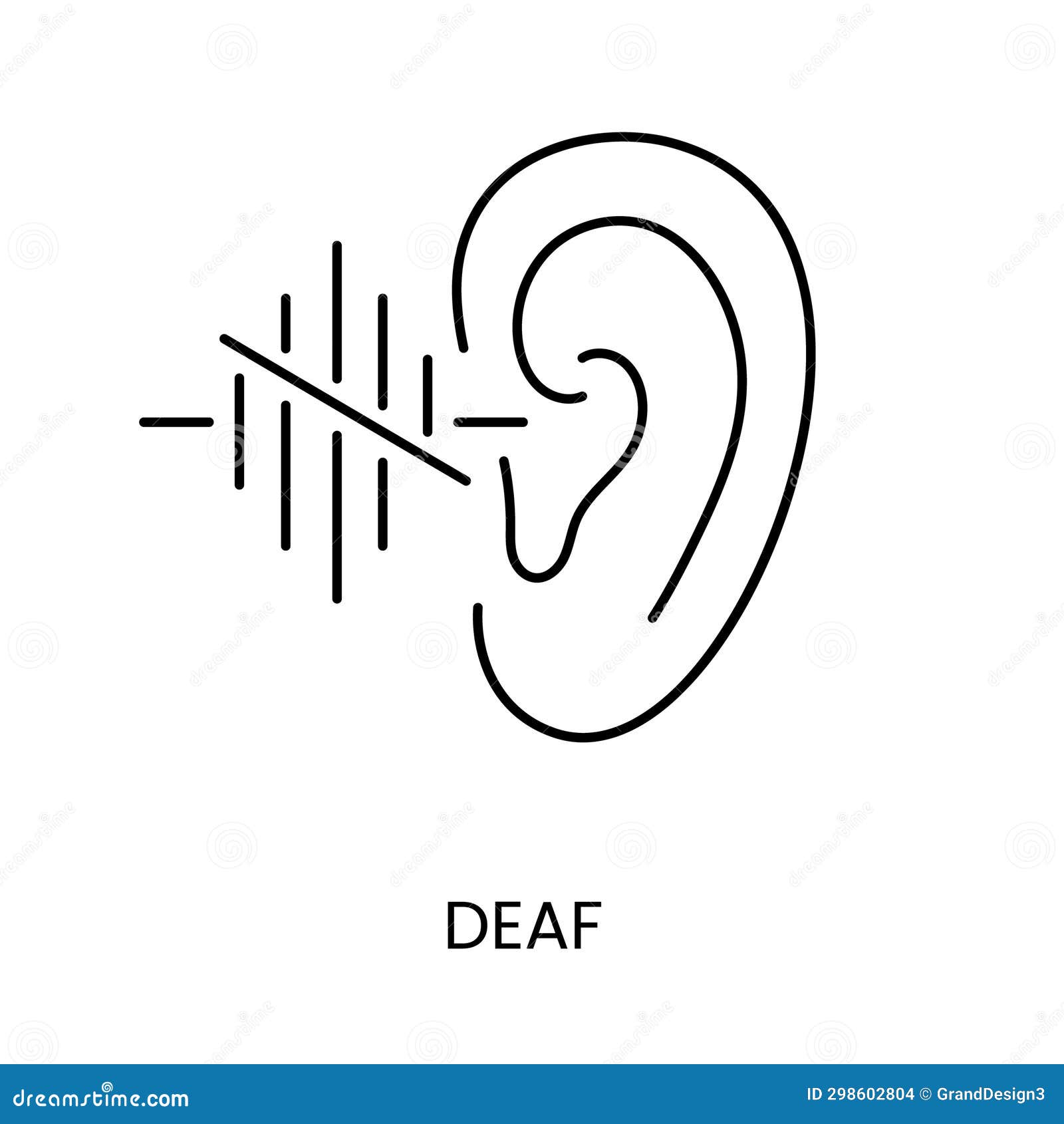 People with Disabilities, Hearing Problems Line Icon Vector Stock ...