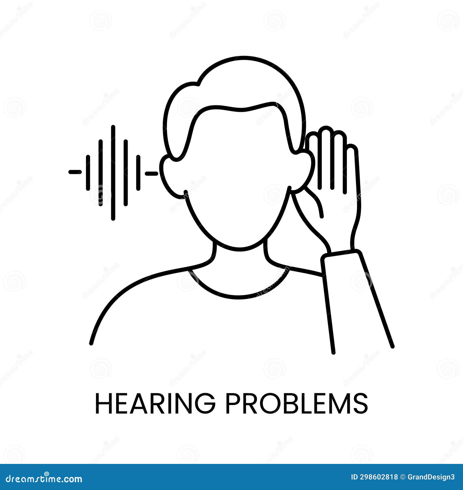 People with Disabilities, Hearing Problems Line Icon Vector Stock ...