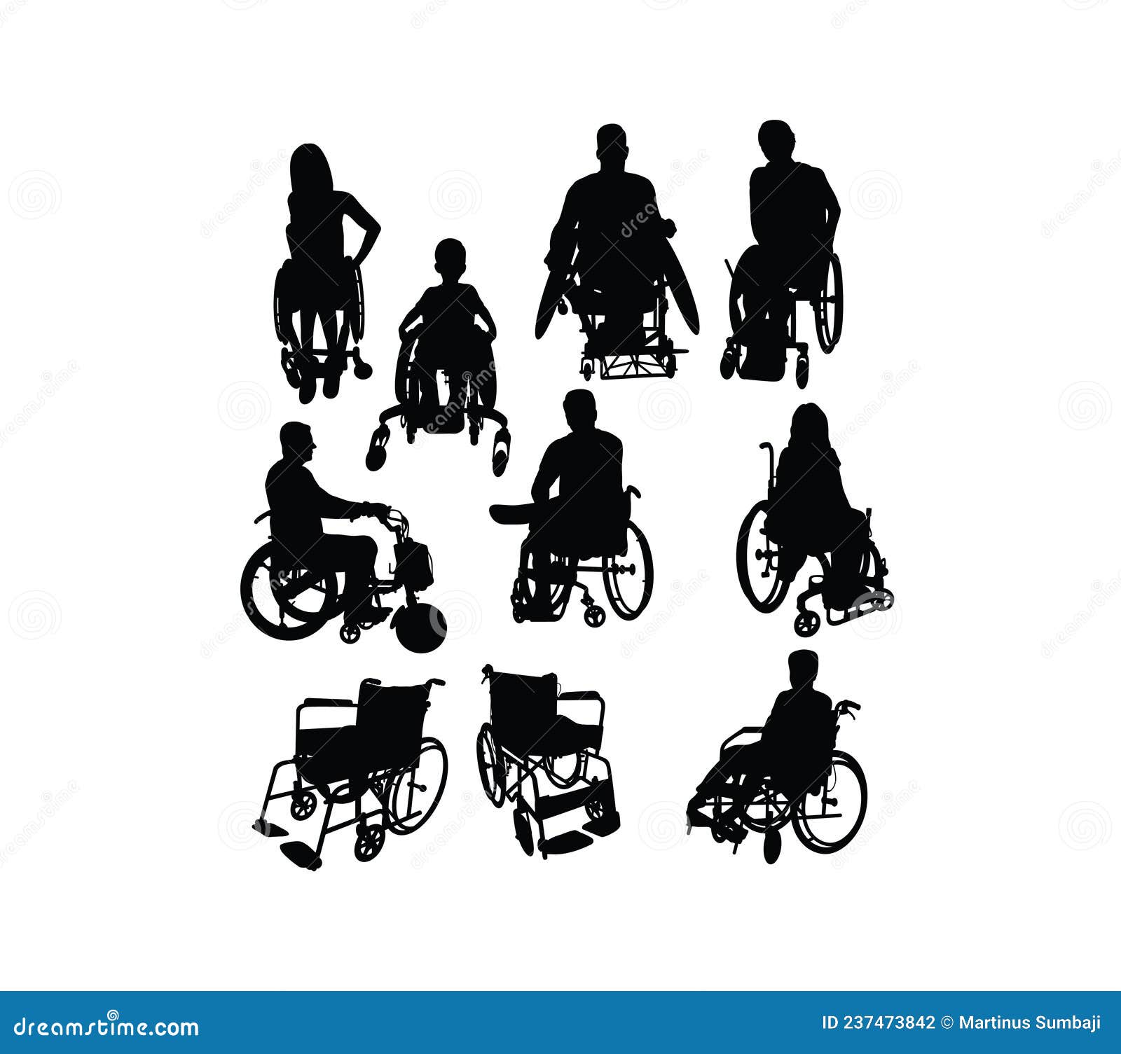 People with Disabilities Silhouettes Stock Vector - Illustration of ...