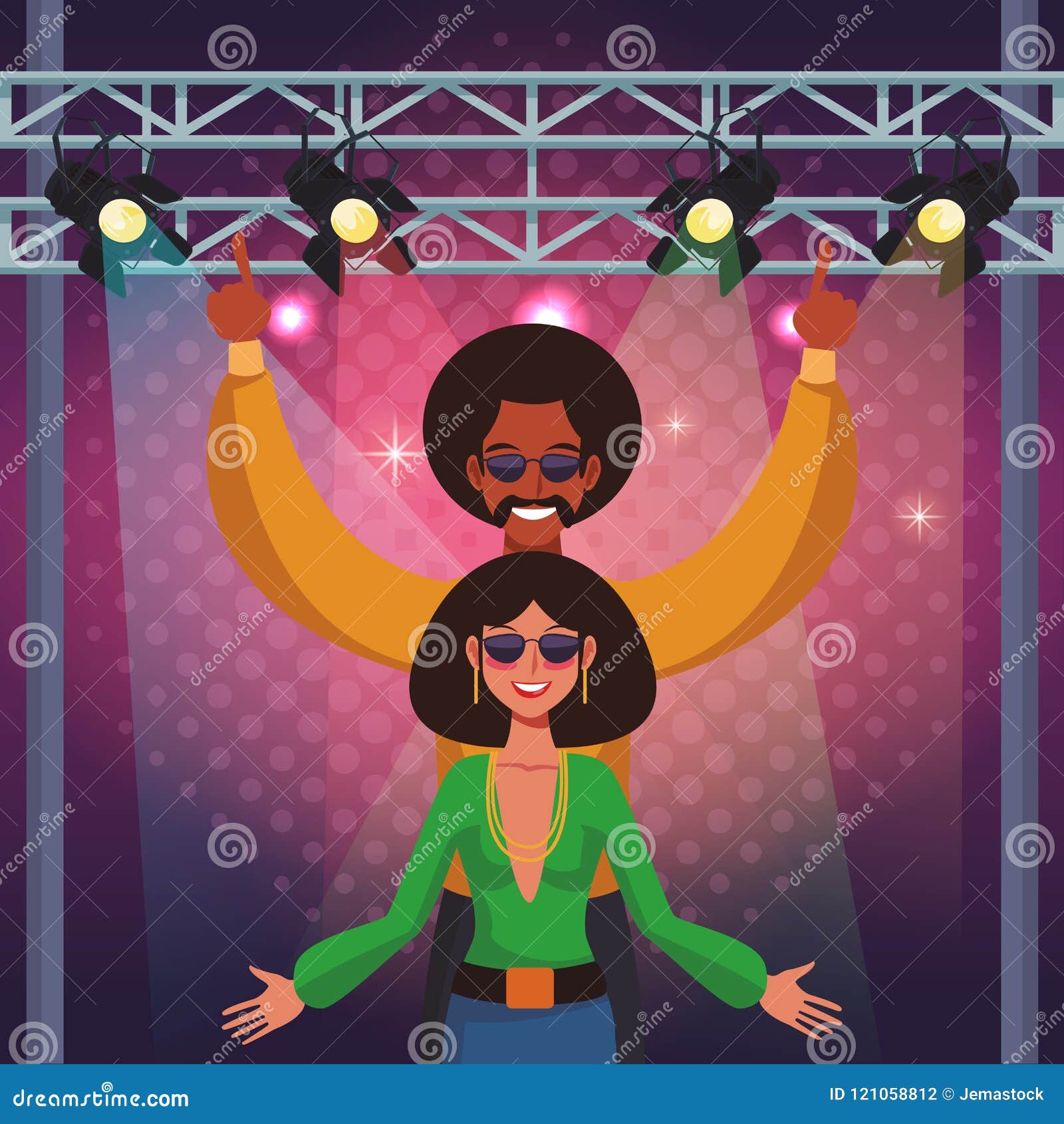 People and disco cartoons stock vector. Illustration of vintage - 121058812