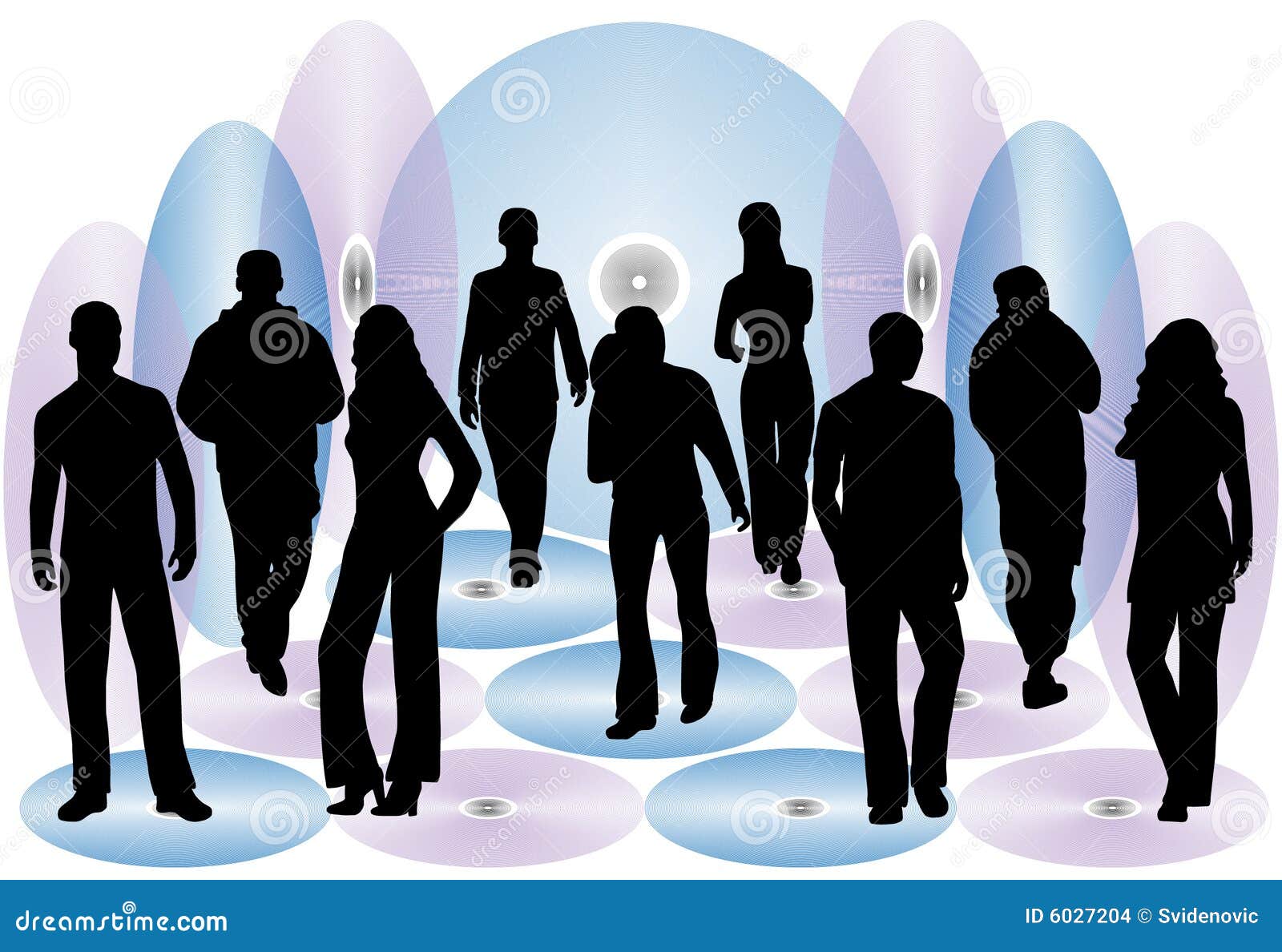 People and discs stock vector. Illustration of isolated - 6027204