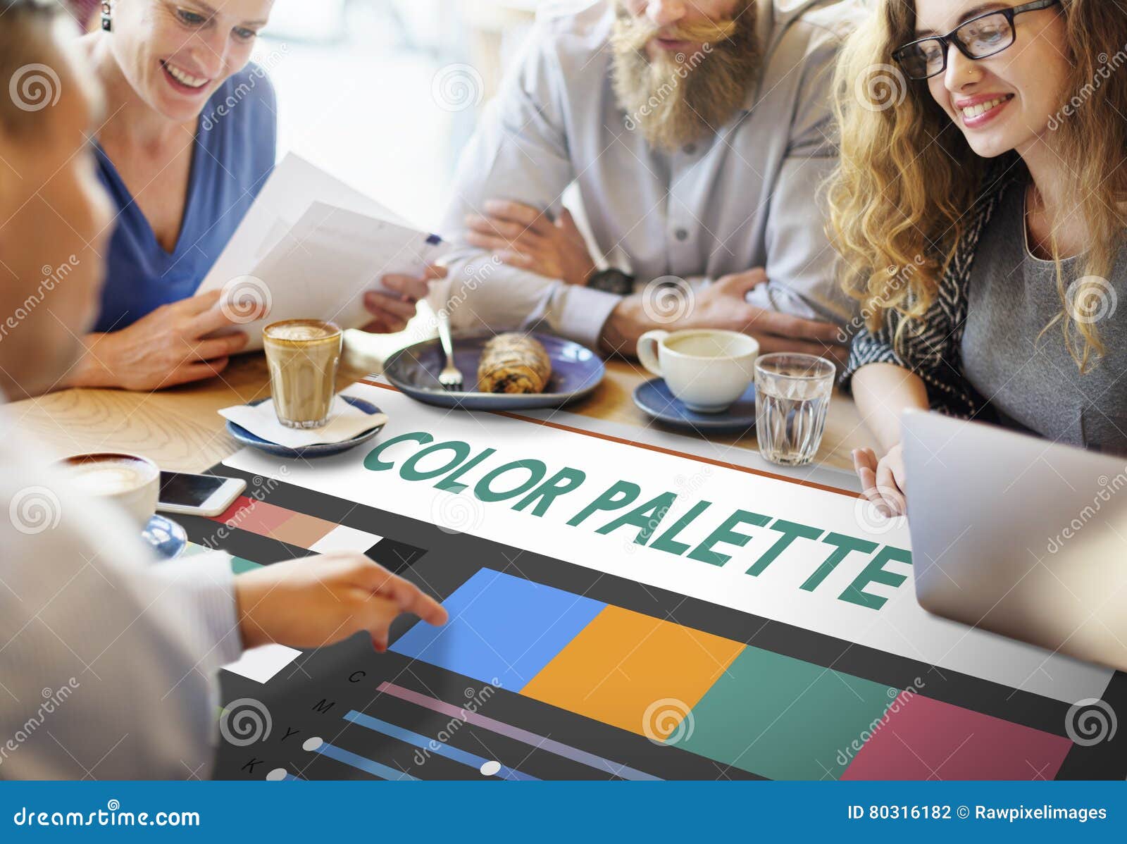People Discuss Color Palette Concept Stock Photo - Image of cafeteria ...