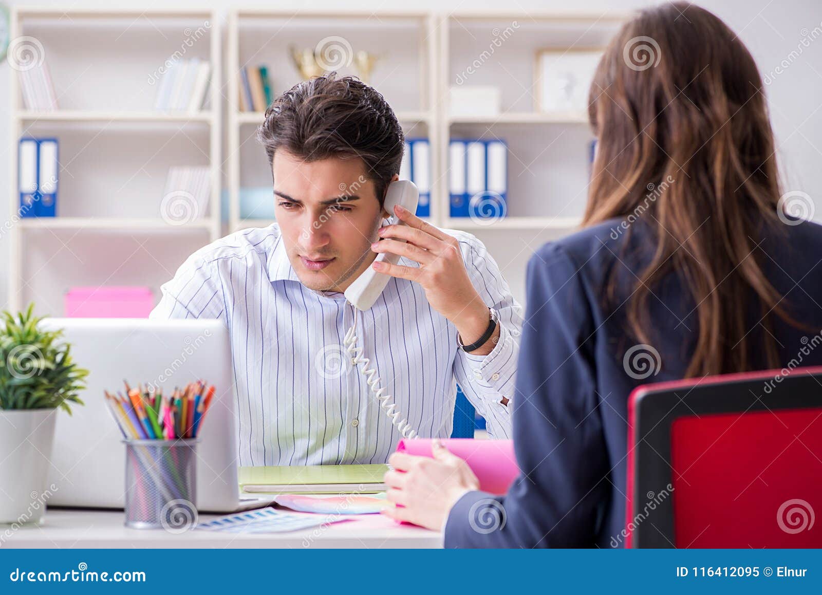 The People Discussing New Design of Project Stock Image - Image of ...
