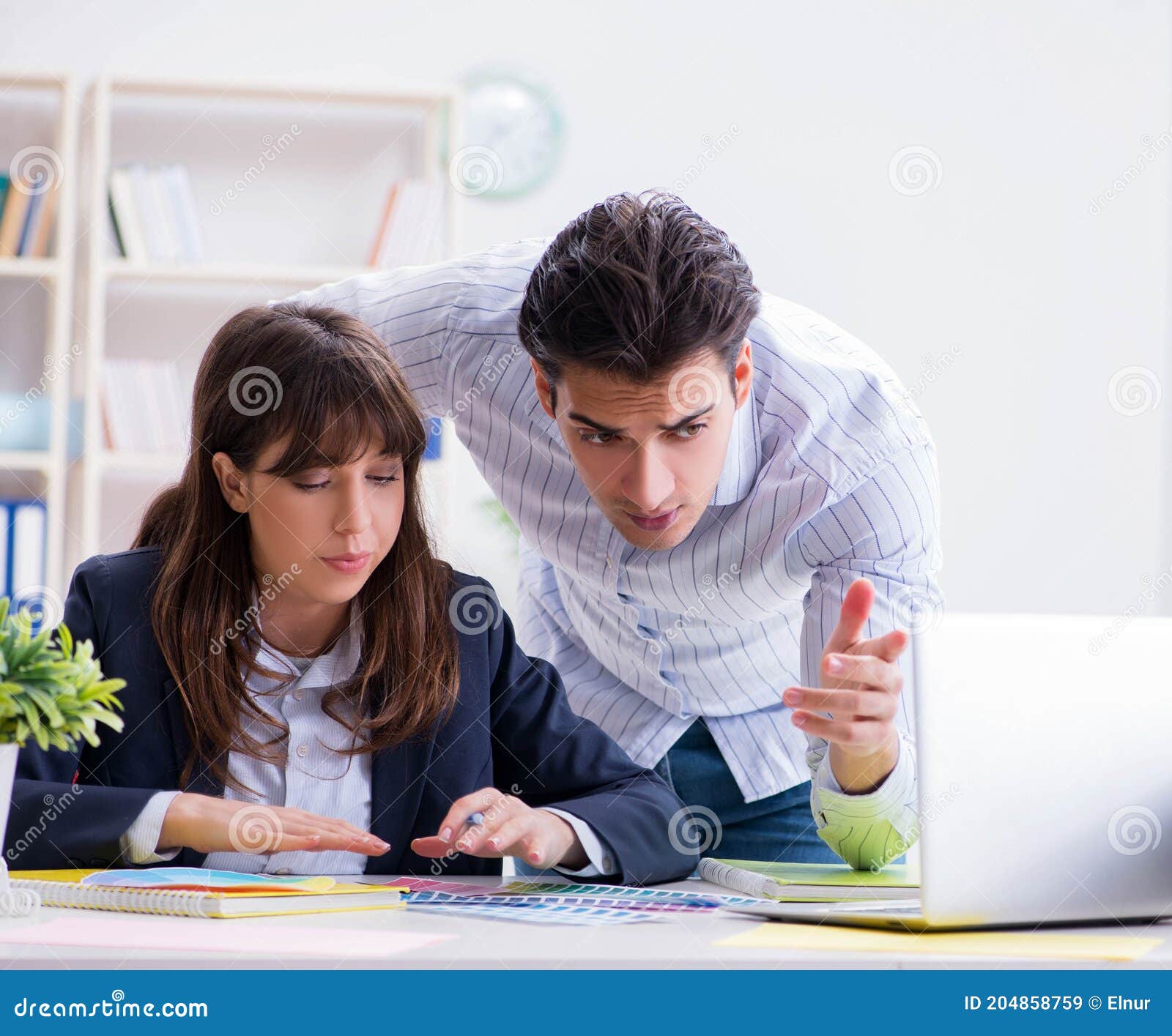 People Discussing New Design of Project Stock Image - Image of ...