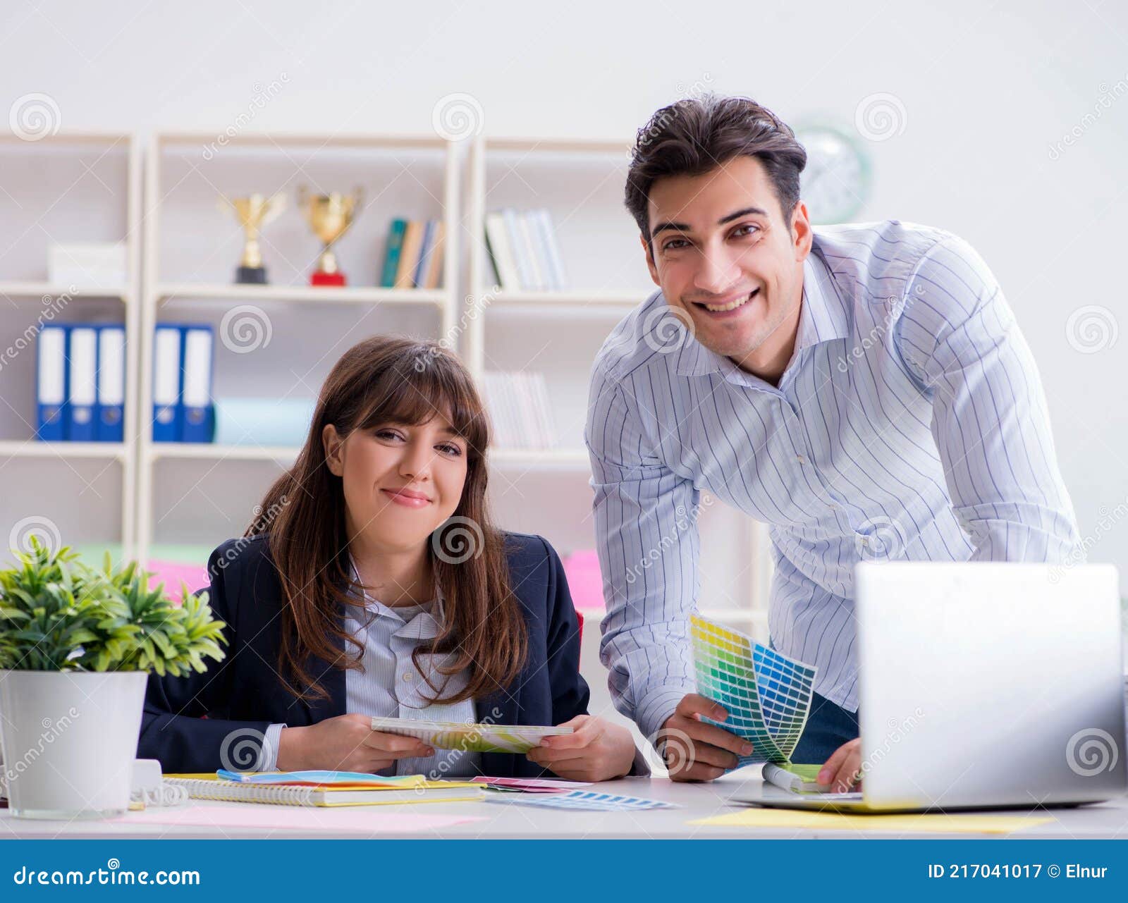 People Discussing New Design of Project Stock Image - Image of idea ...