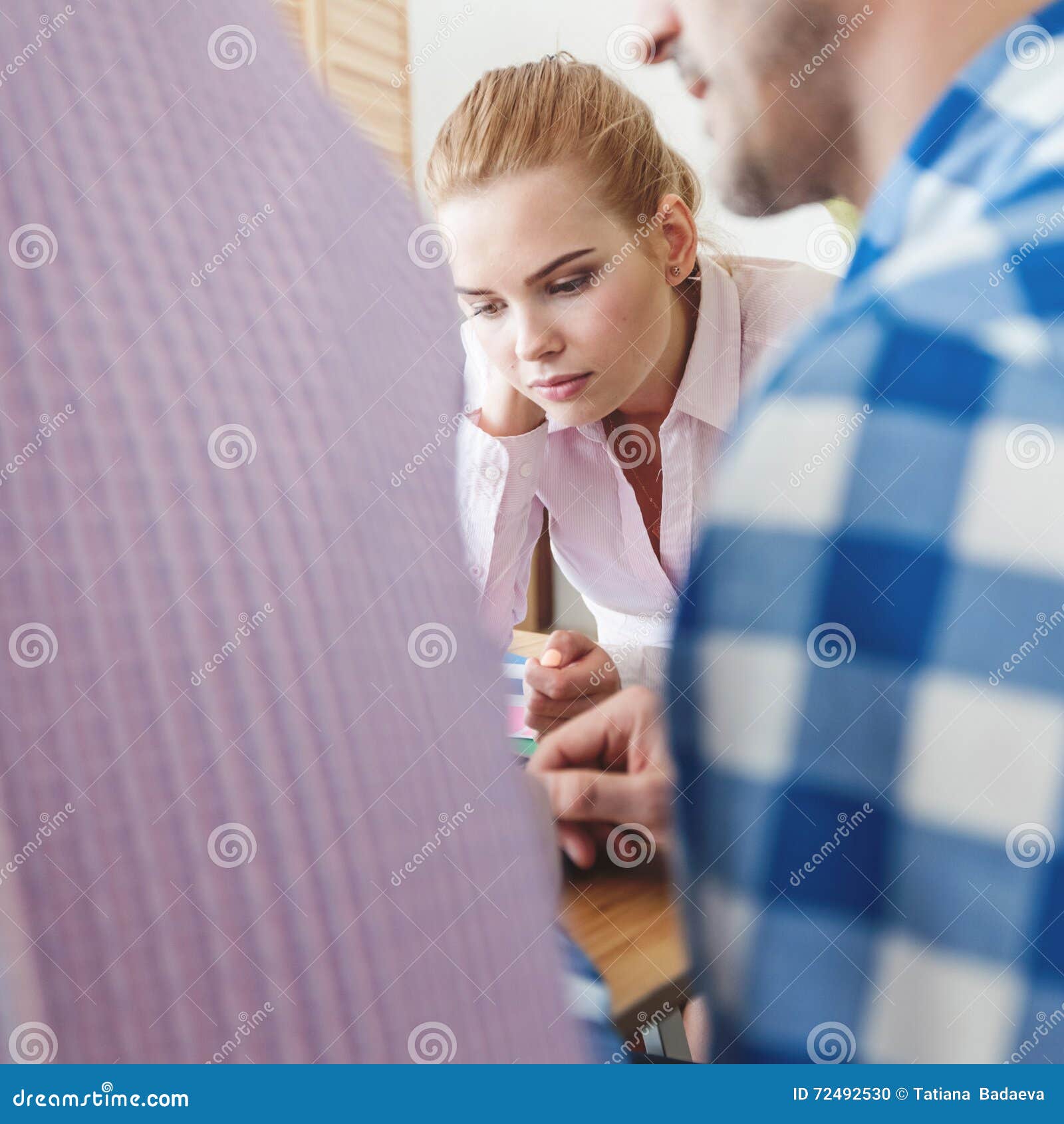 People discussing papers stock photo. Image of business - 72492530