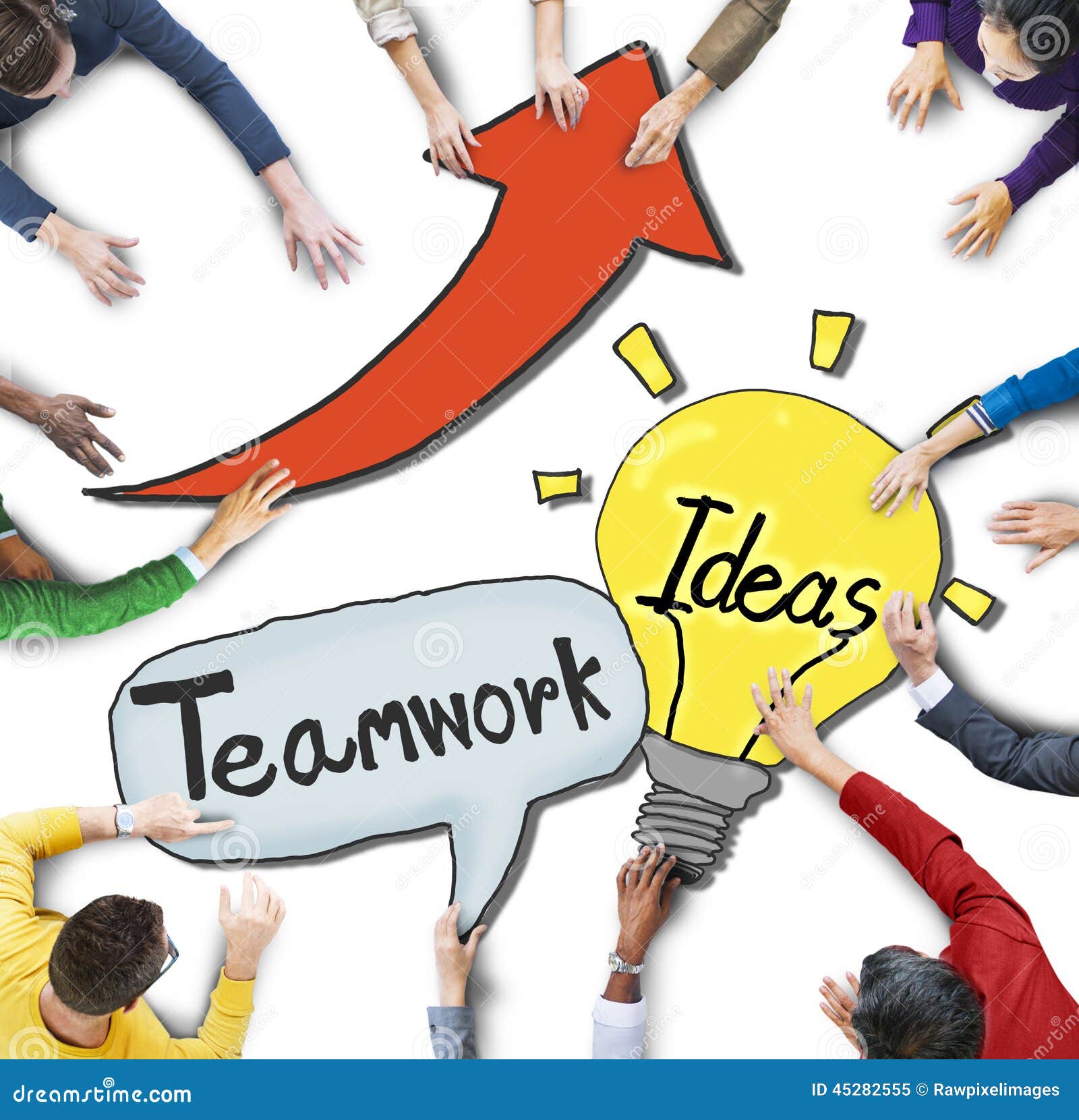 People Discussing about Teamwork and Ideas Stock Illustration ...