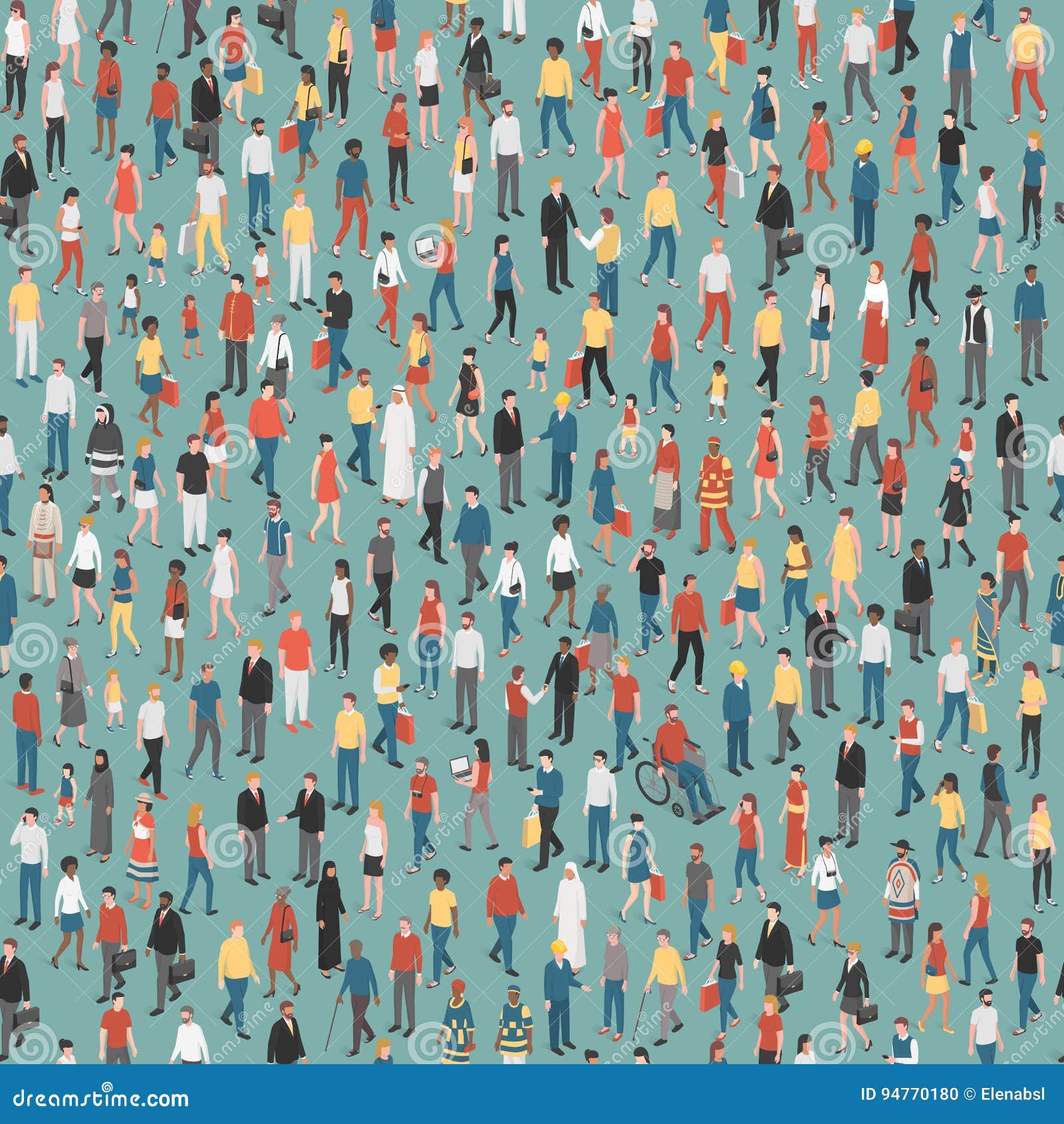 People and Diversity Seamless Pattern Stock Vector - Illustration of ...