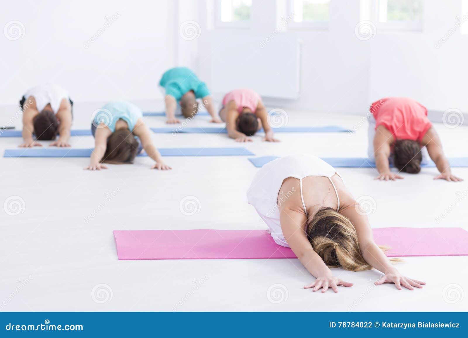 People Doing the Bend during the Stretching Training Stock Photo ...