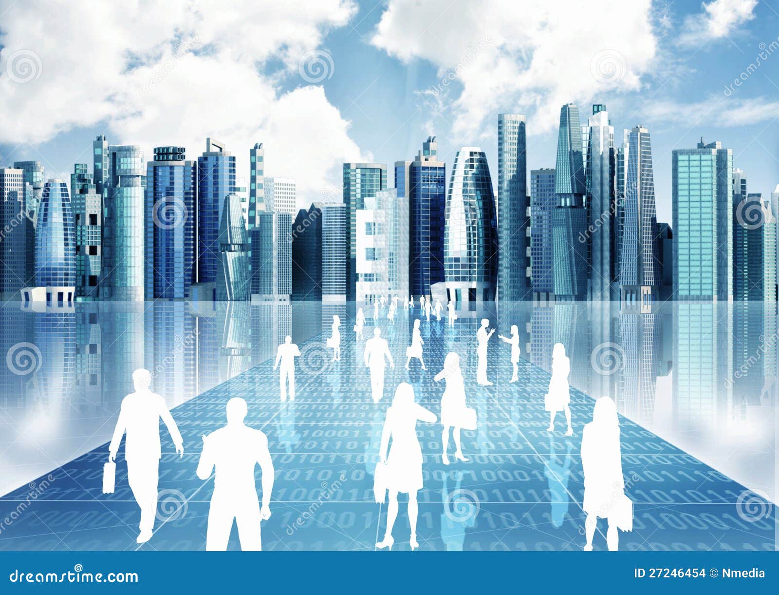 People Doing Business in Virtual World Stock Photo - Image of ...