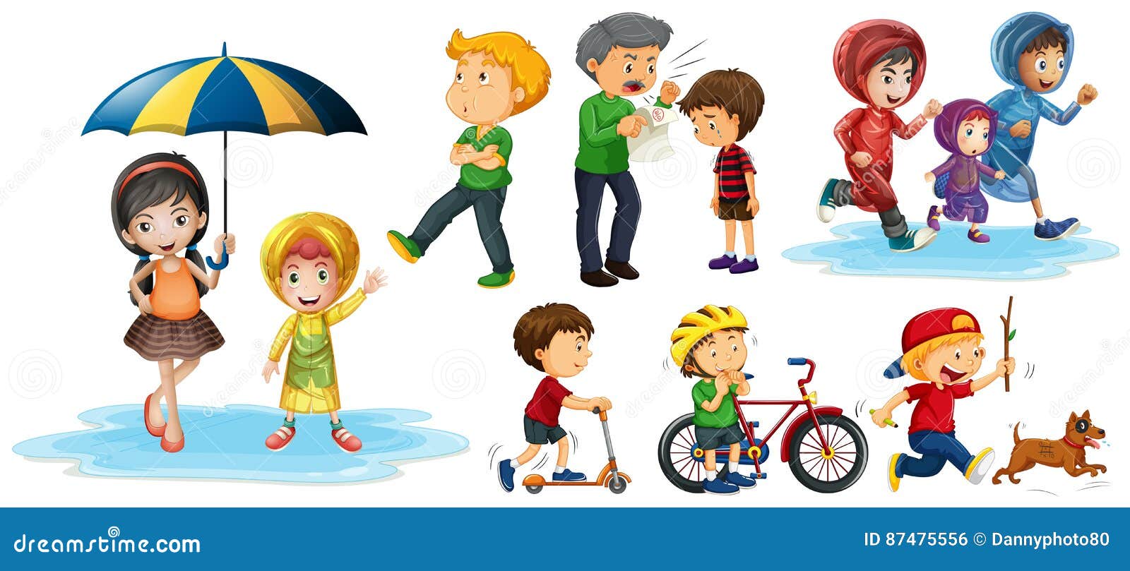 People Doing Different Actions Stock Vector - Illustration of childhood ...