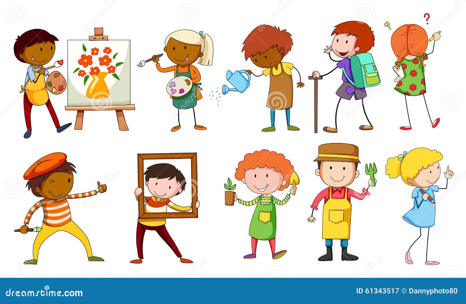 People Doing Different Activities Stock Vector - Image: 61343517