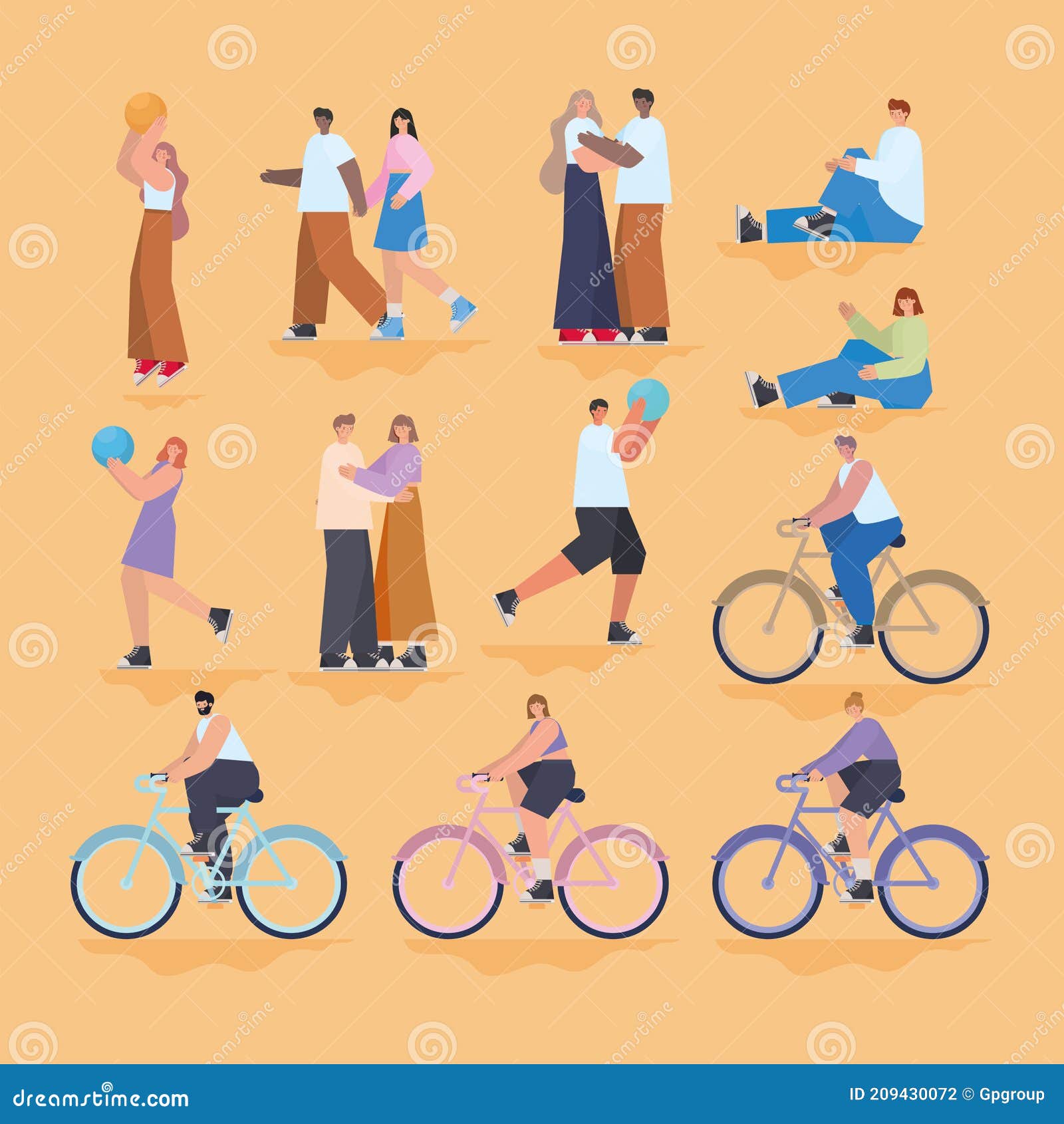 People Doing Different Activities Stock Illustrations – 850 People ...
