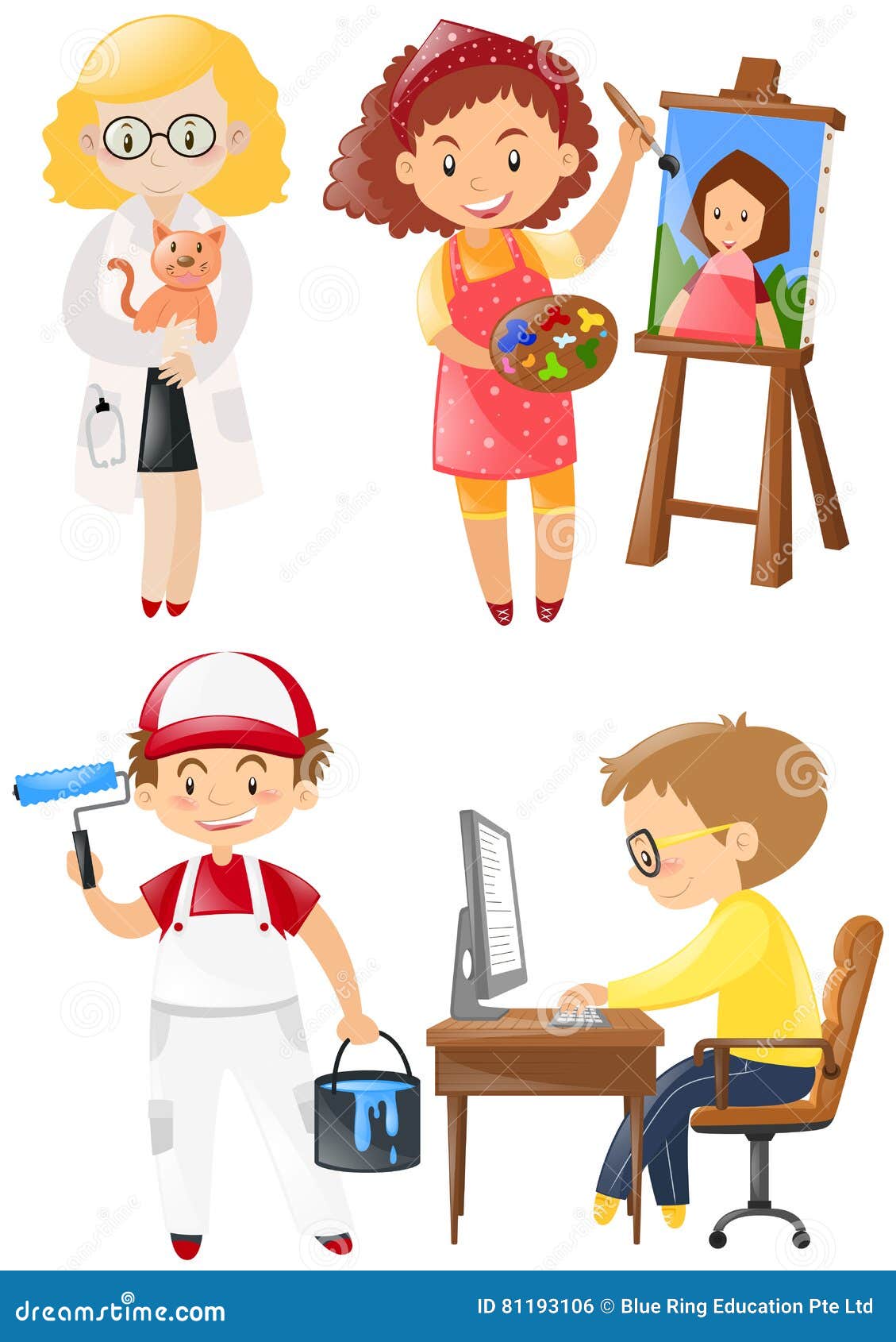 People Doing Different Jobs Stock Vector - Illustration of male ...