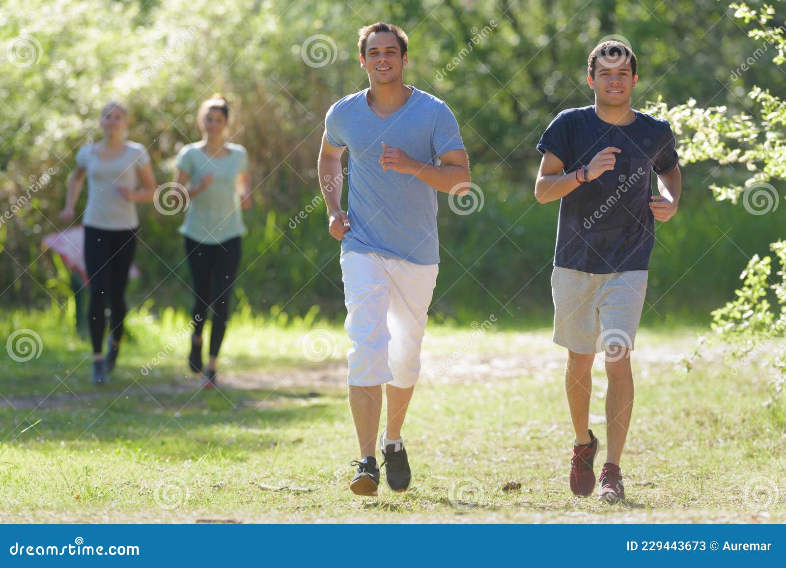 People Doing Jogging in Park Path Stock Image - Image of outside ...