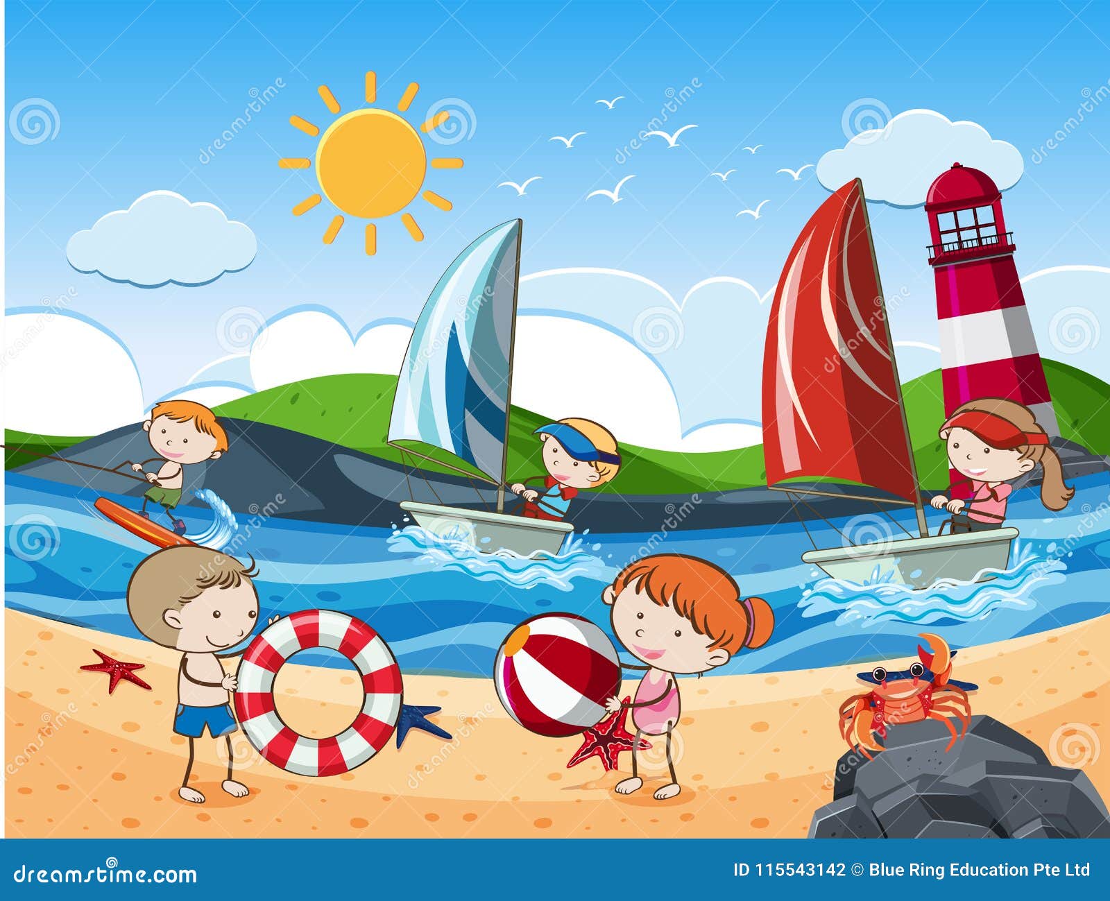 People Doing a Lot of Activities at the Beach Stock Vector ... People Doing a Lot of Activities at the Beach Stock Vector ...