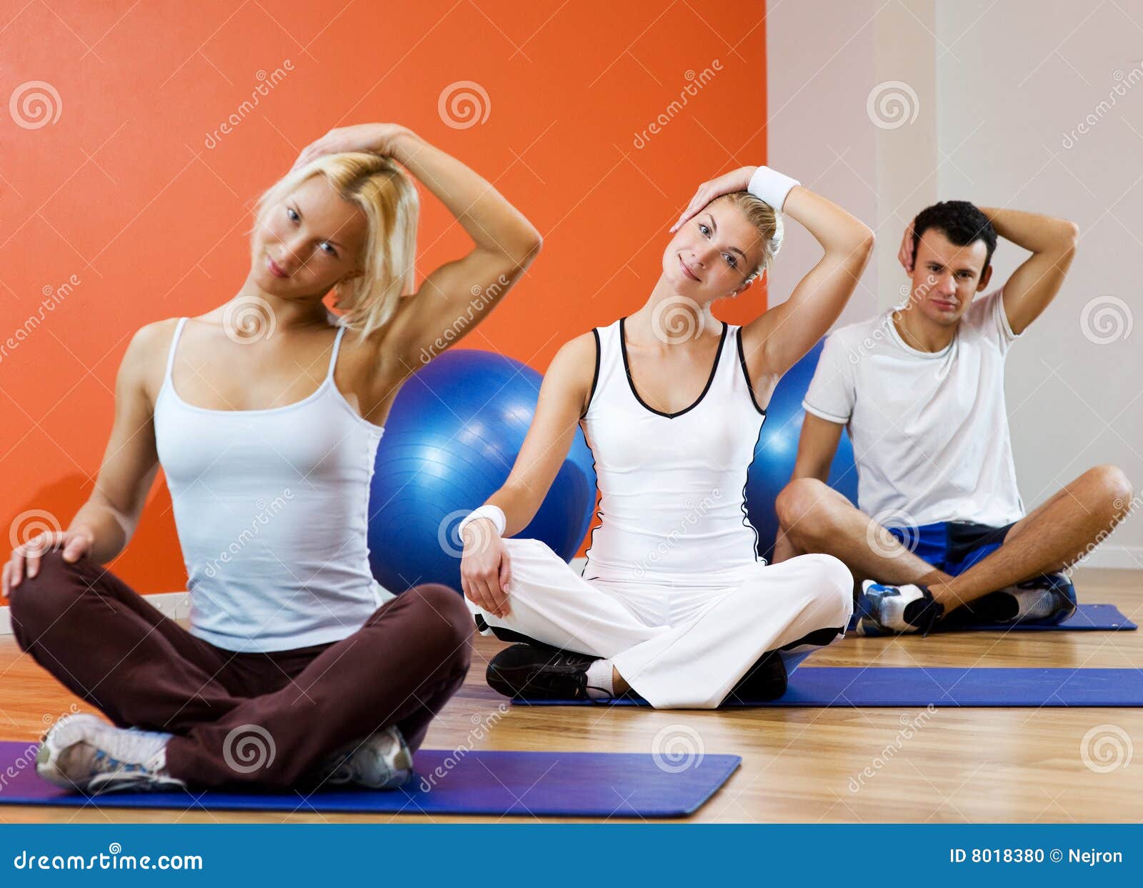 People doing yoga exercise stock photo. Image of harmony - 8018380