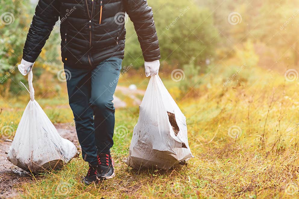 People are Dragging Bags of Rubbish Stock Image - Image of construction ...
